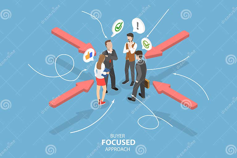 3D Isometric Flat Vector Conceptual Illustration of Customer Focused ...