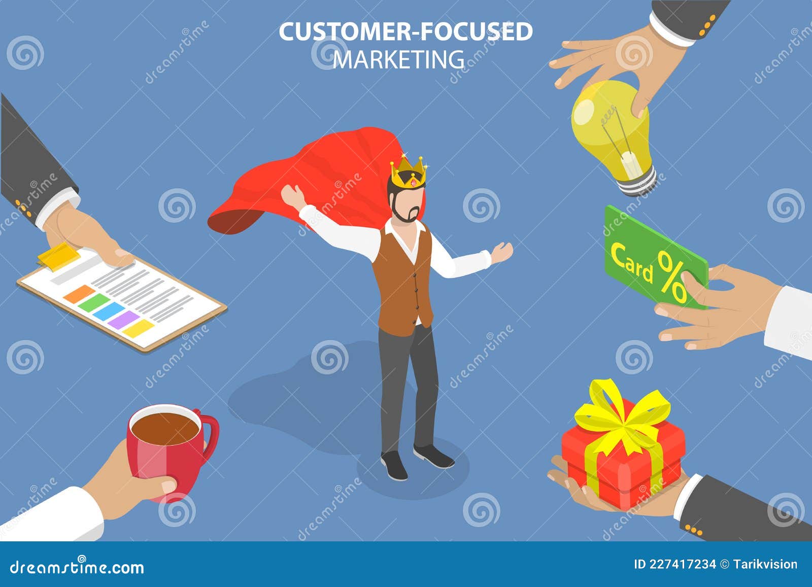 3D Isometric Flat Vector Conceptual Illustration of Customer-focused ...
