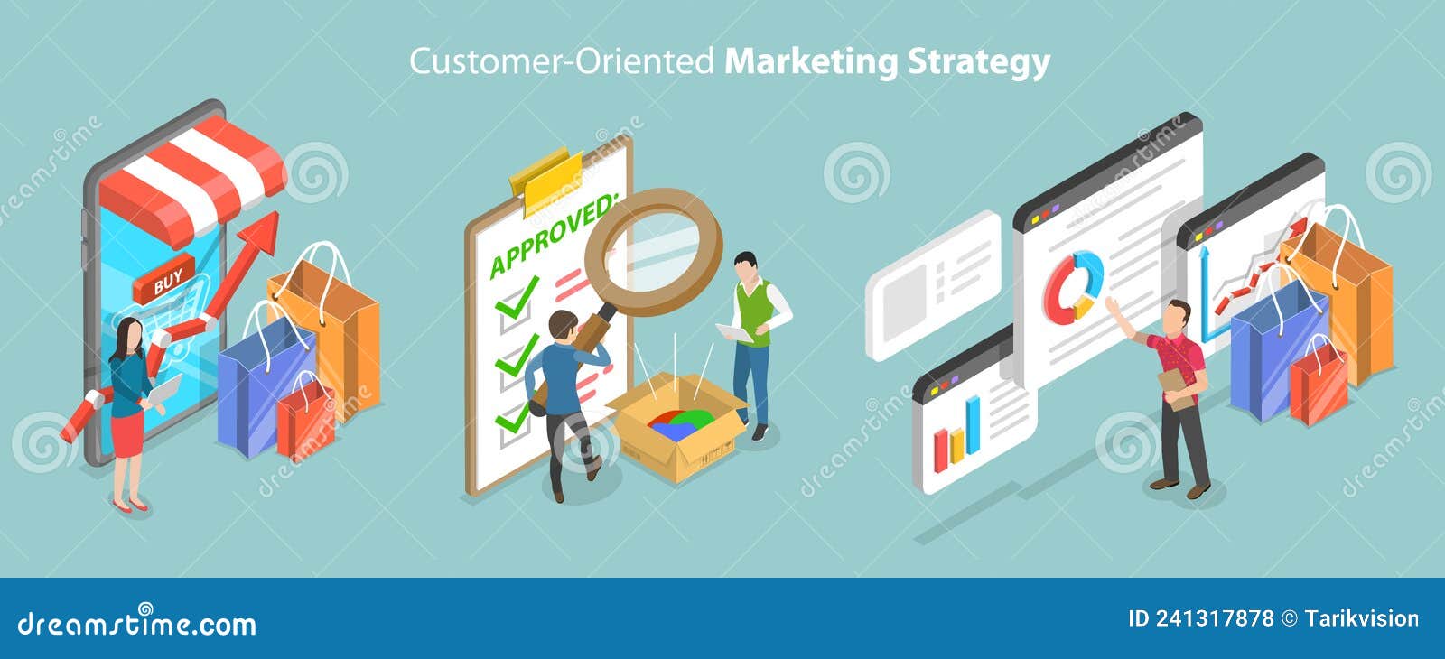 3D Isometric Flat Vector Conceptual Illustration of Customer-Oriented ...