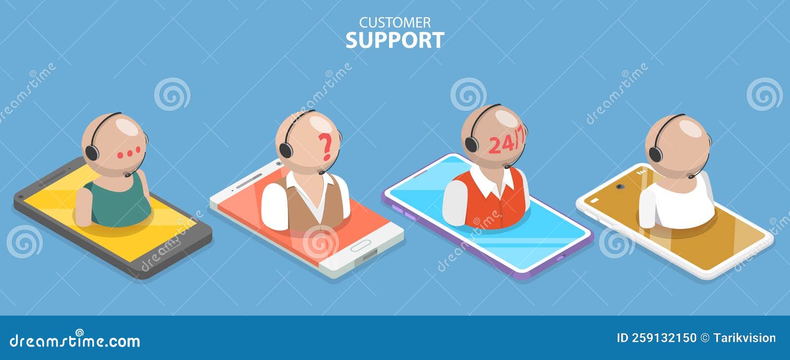 3D Isometric Flat Vector Conceptual Illustration of Customer Support ...