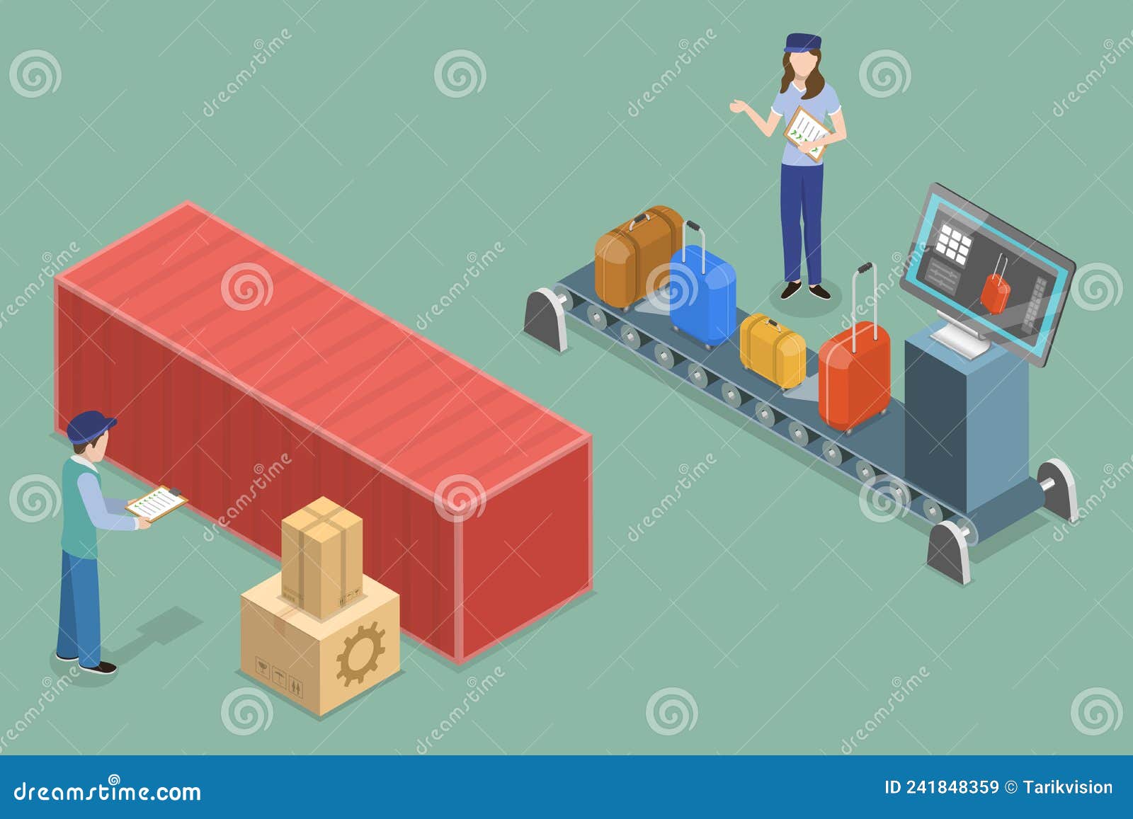 3D Isometric Flat Vector Conceptual Illustration of Customs Inspection ... 3D Isometric Flat Vector Conceptual Illustration of Customs Inspection ...