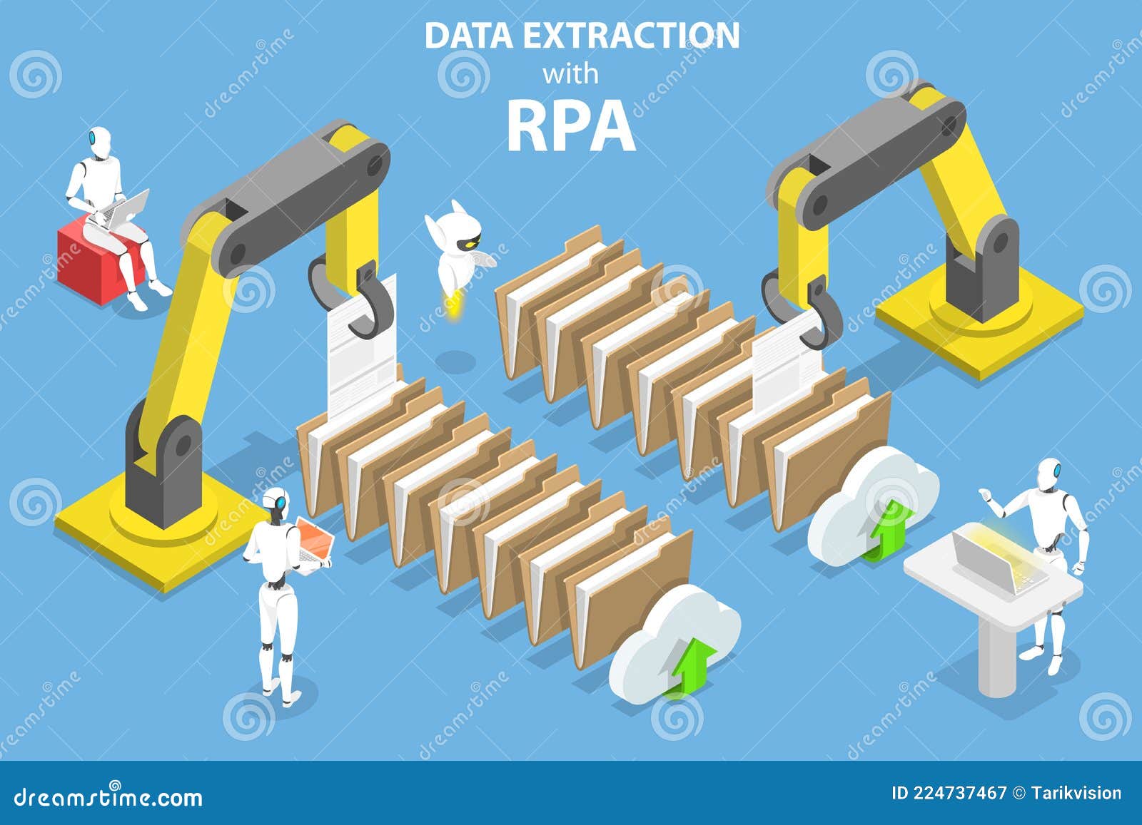 3D Isometric Flat Vector Conceptual Illustration of Data Extraction ...