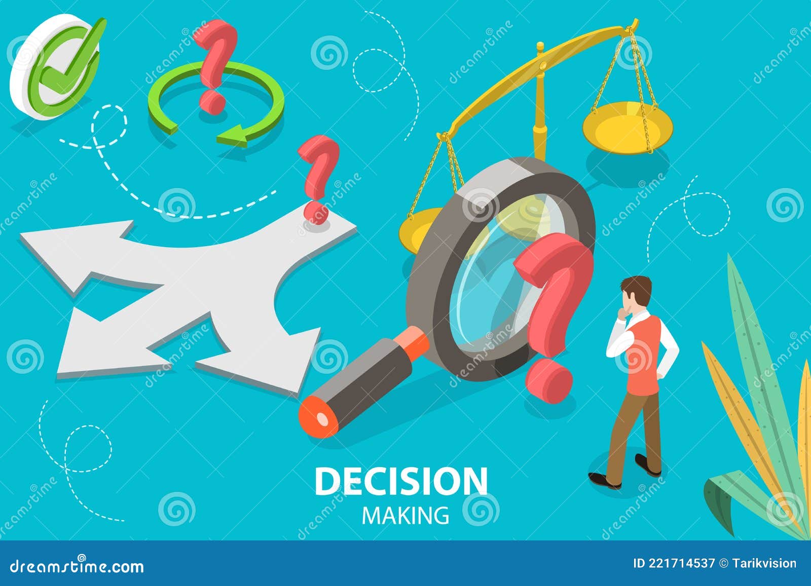3D Isometric Flat Vector Conceptual Illustration of Decision Making ...