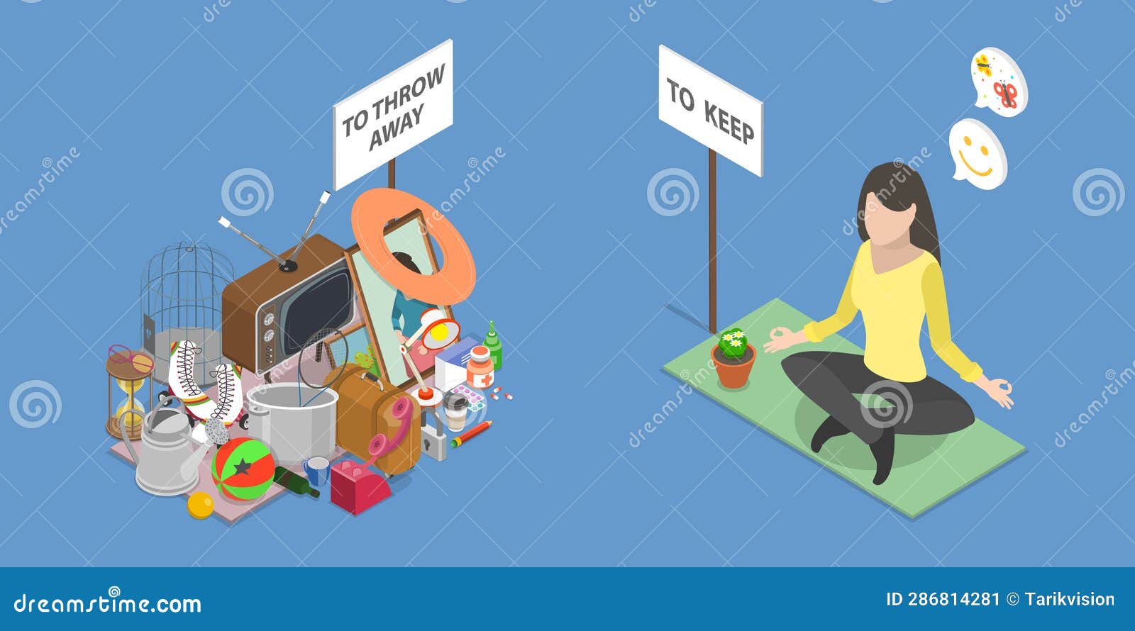 Closet Decluttering Tips Brochure Template Cartoon Vector ...