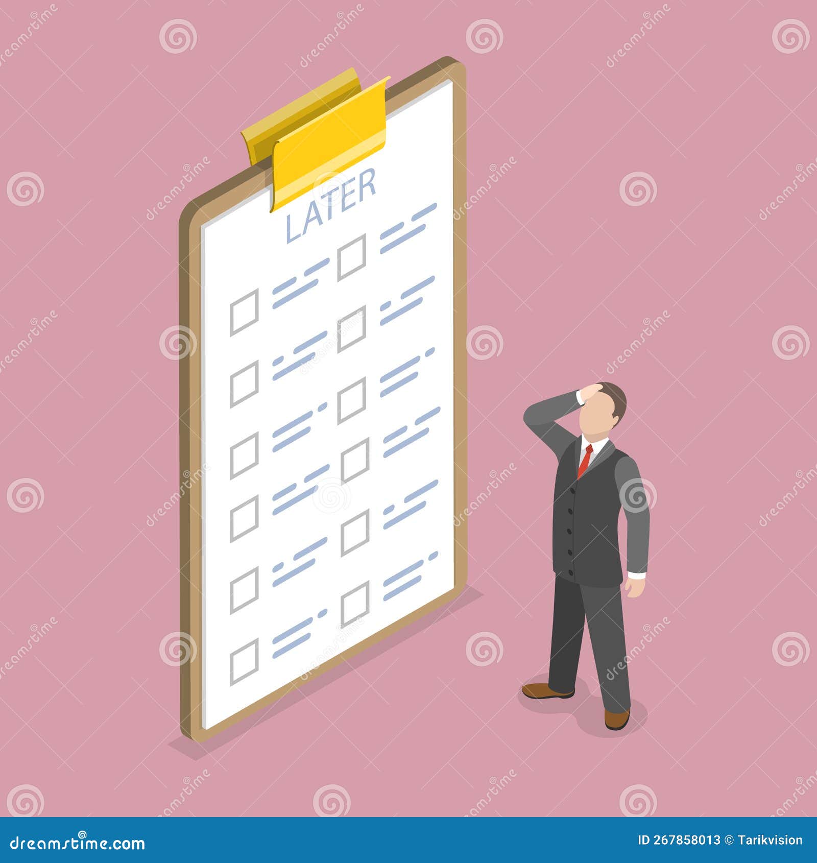 3D Isometric Flat Vector Conceptual Illustration of Delayed Task List ...