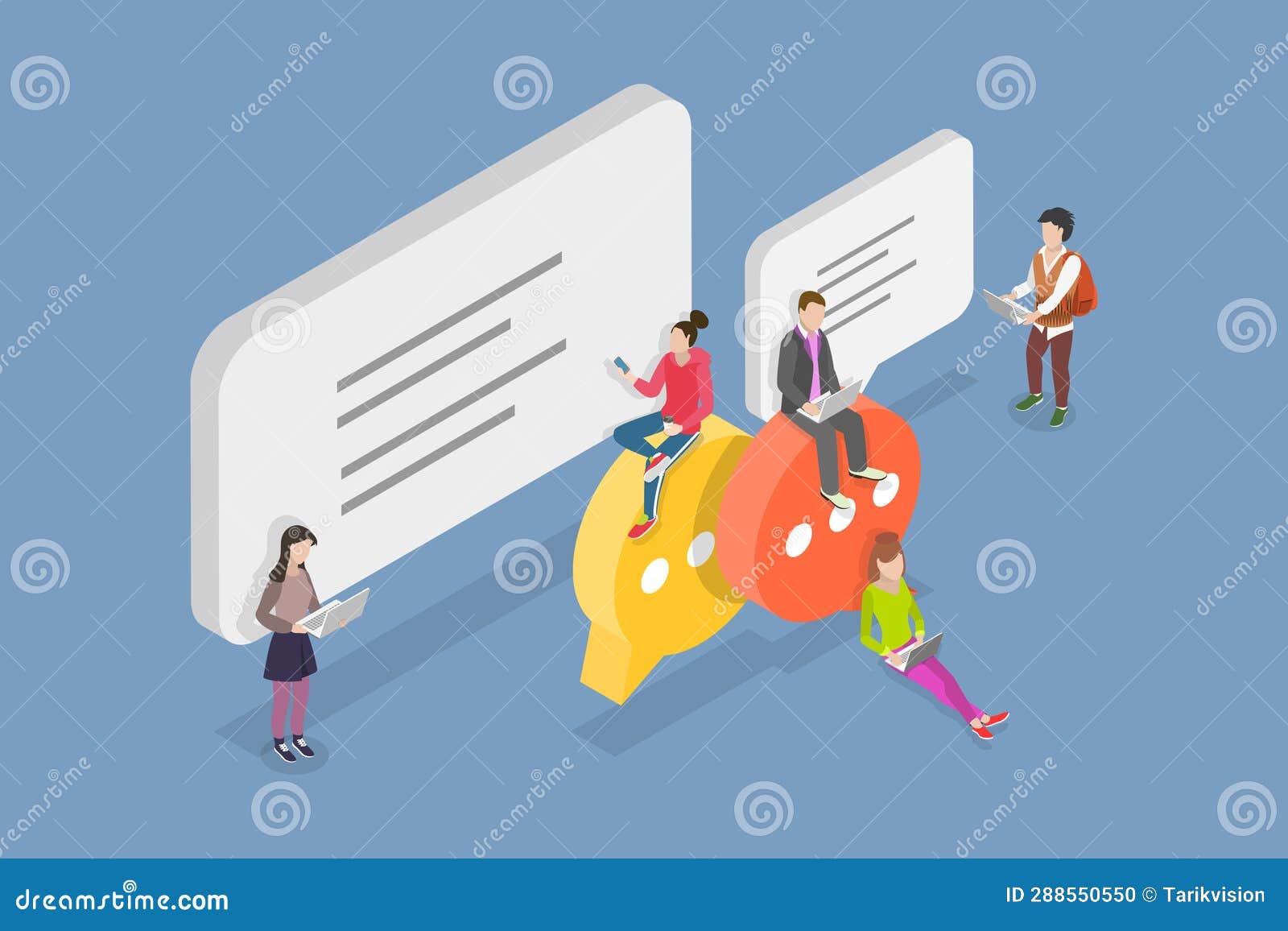 3D Isometric Flat Vector Conceptual Illustration of Dialogue Stock ...