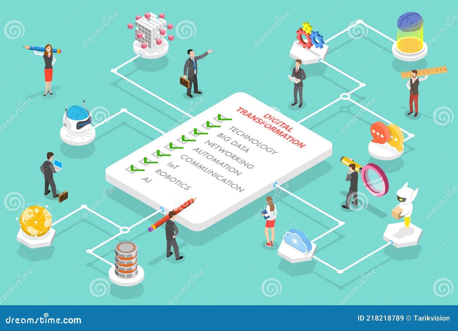 3D Isometric Flat Vector Conceptual Illustration of Digital ...