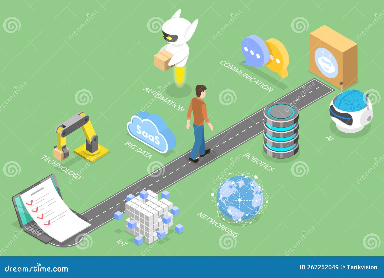 3D Isometric Flat Vector Conceptual Illustration of Digital ...