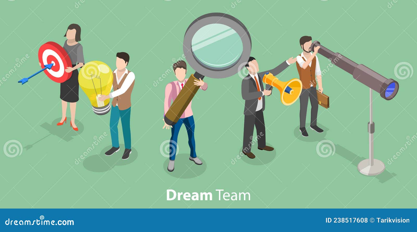 3D Isometric Flat Vector Conceptual Illustration of Dream Team Stock ...