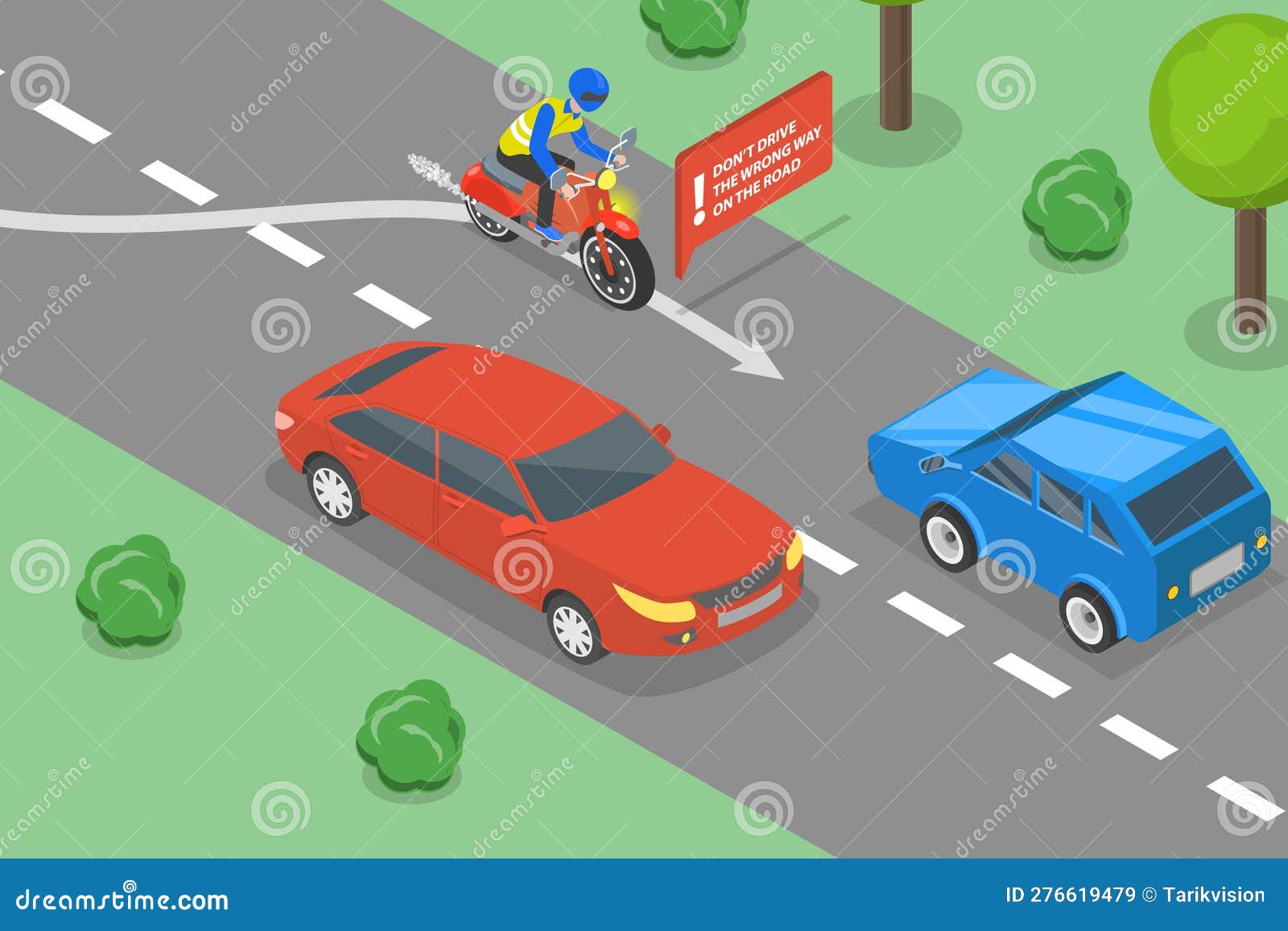 3D Isometric Flat Vector Conceptual Illustration of Driving Safety ...