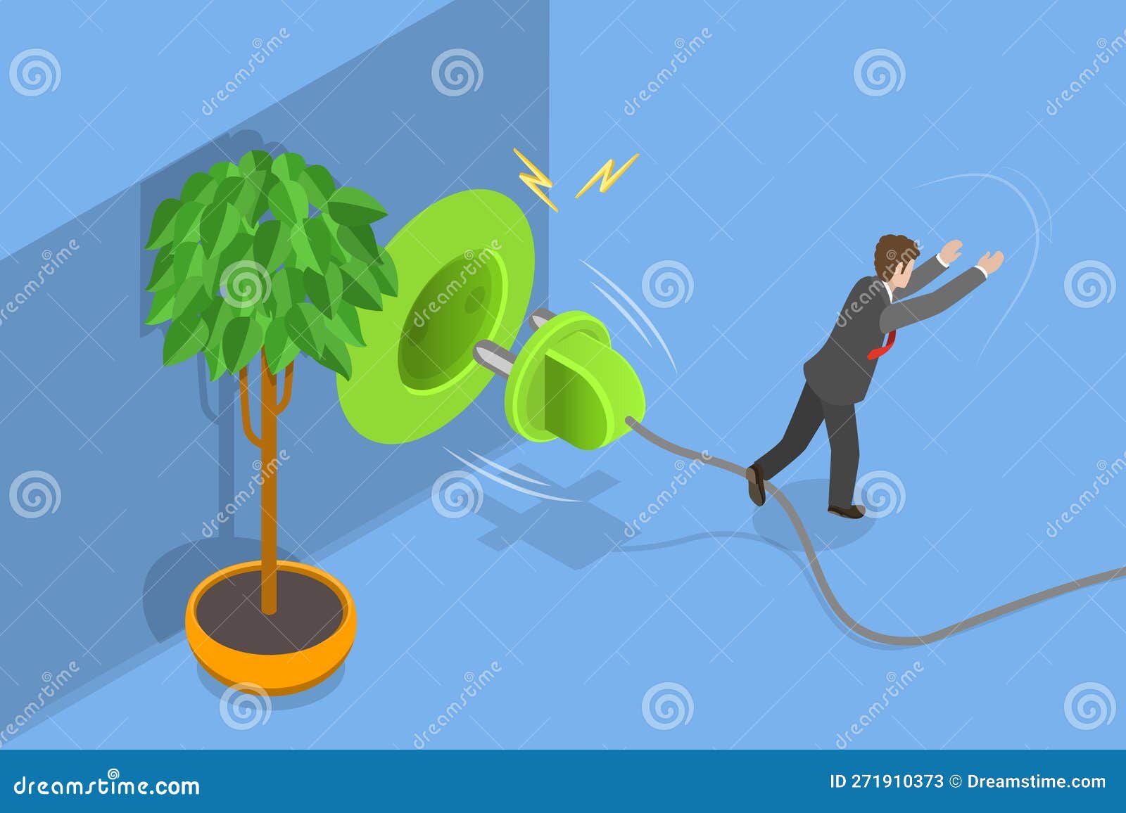 3D Isometric Flat Vector Conceptual Illustration of Electrical Cord ...