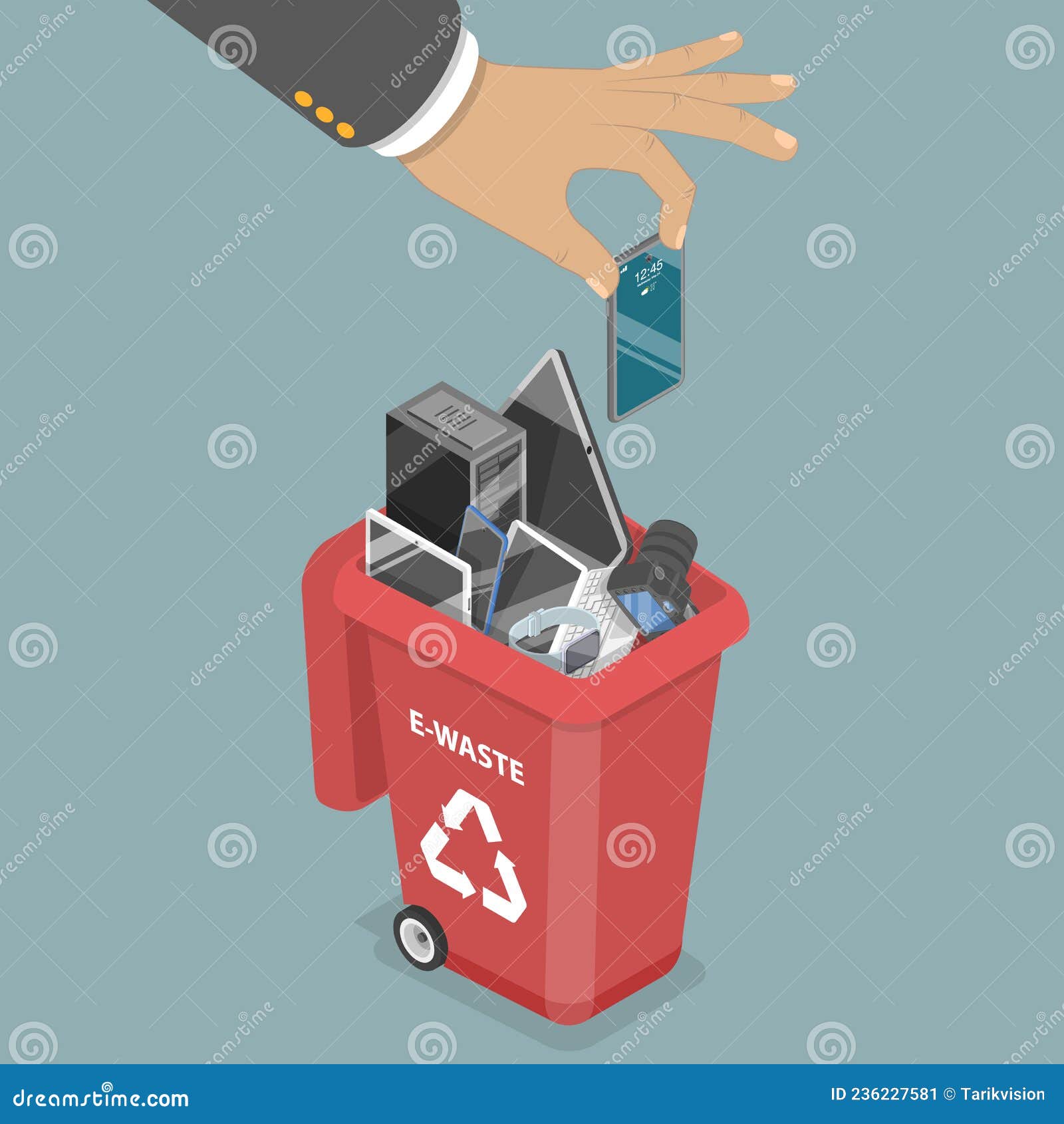 Electronic Waste Management Horizontal Banner Concept - Waste Recycle ...