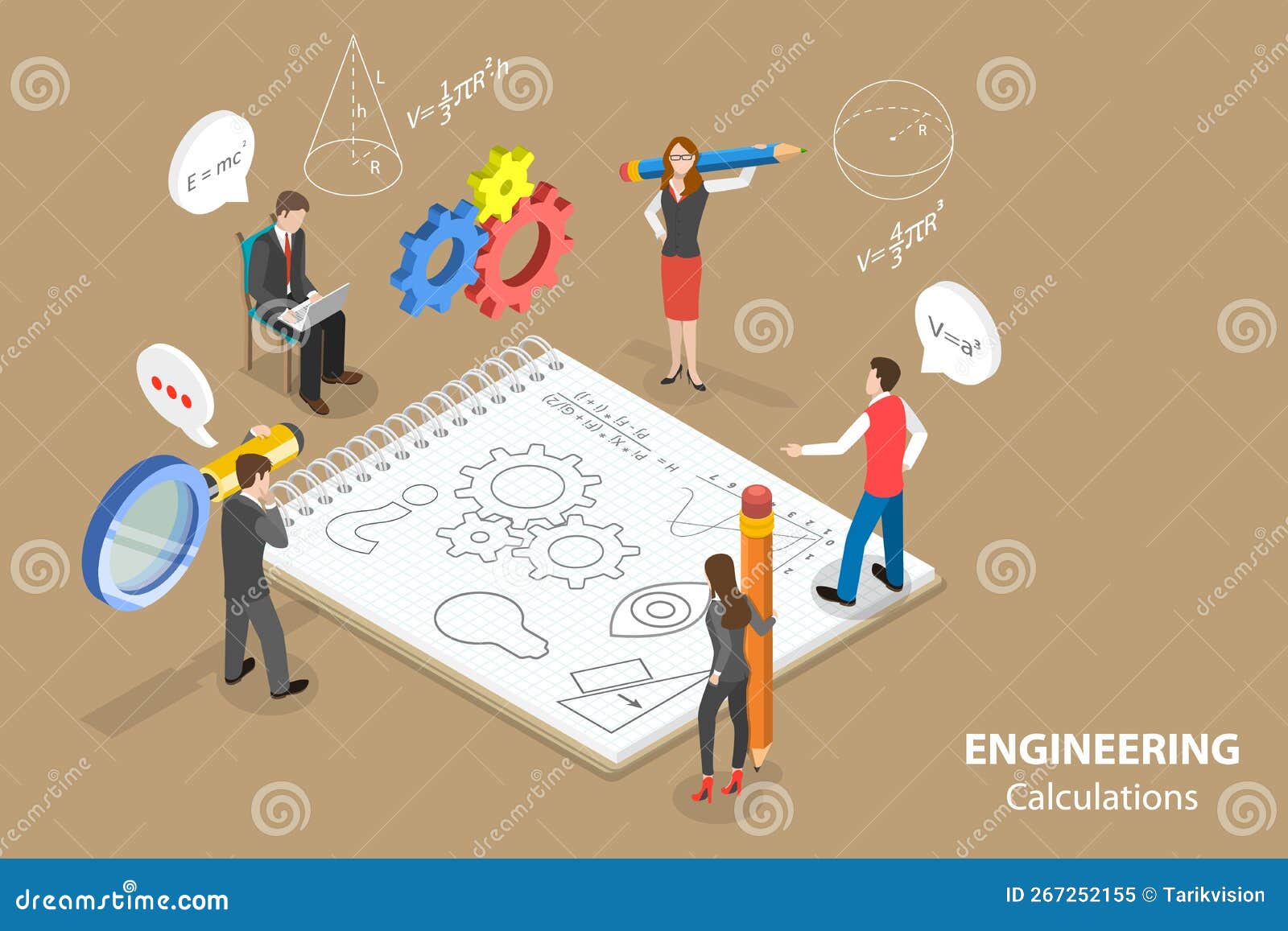 3D Isometric Flat Vector Conceptual Illustration of Engineering ...