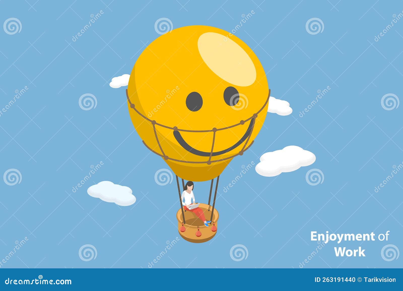 3D Isometric Flat Vector Conceptual Illustration of Enjoyment of Work ...