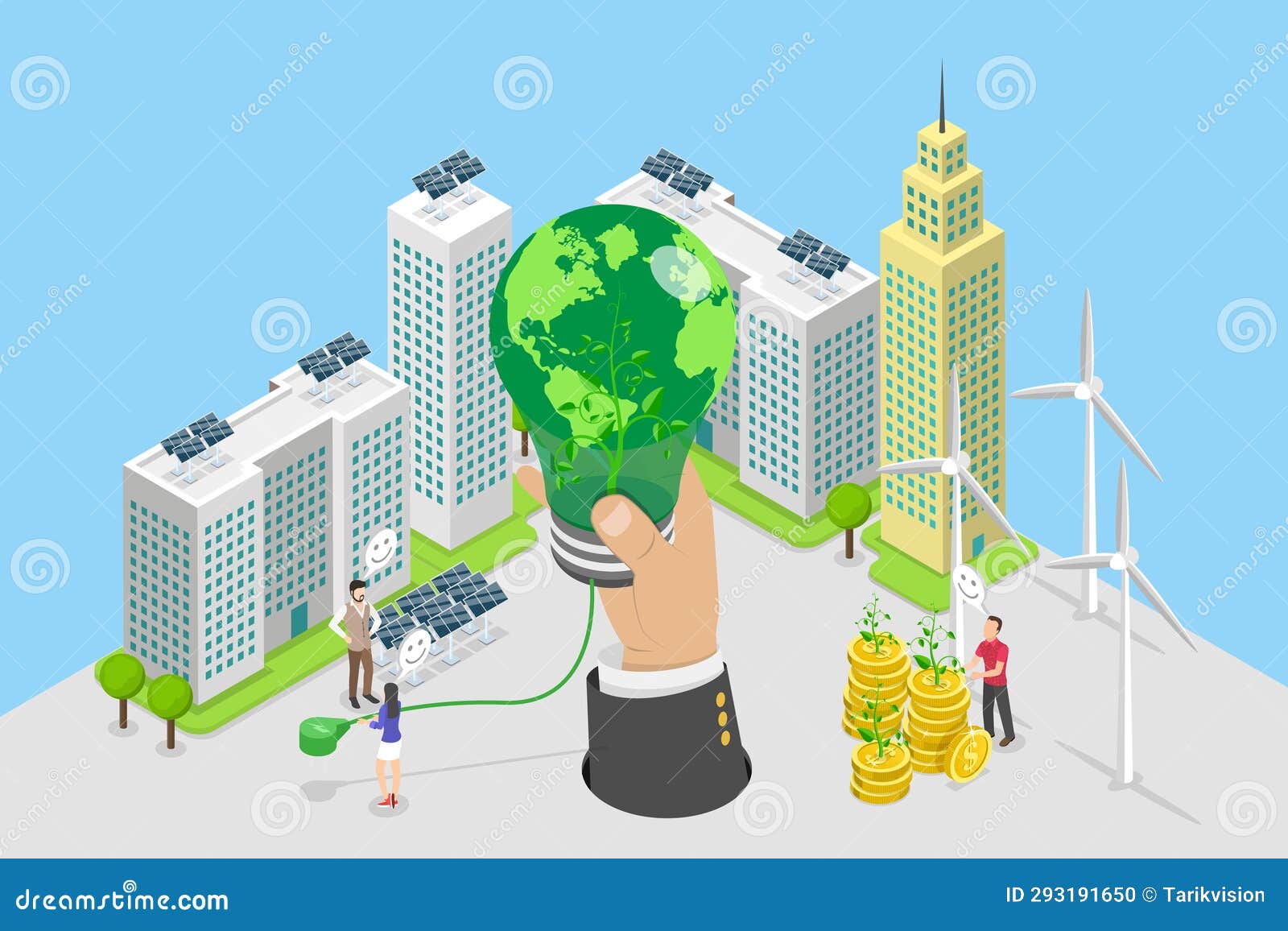 3D Isometric Flat Vector Conceptual Illustration of ESG Stock ...