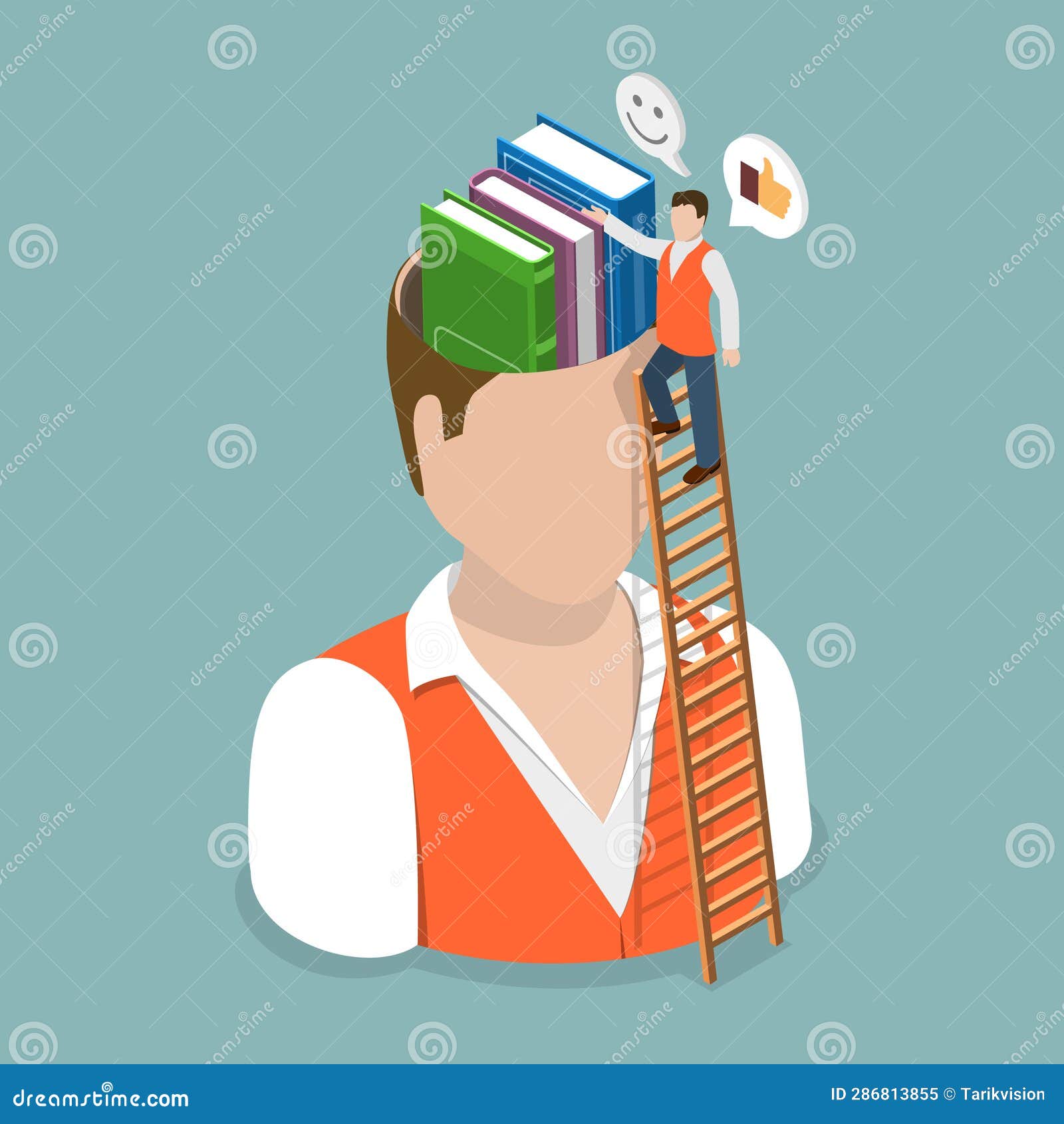 3D Isometric Flat Vector Conceptual Illustration of Excellent Memory ...