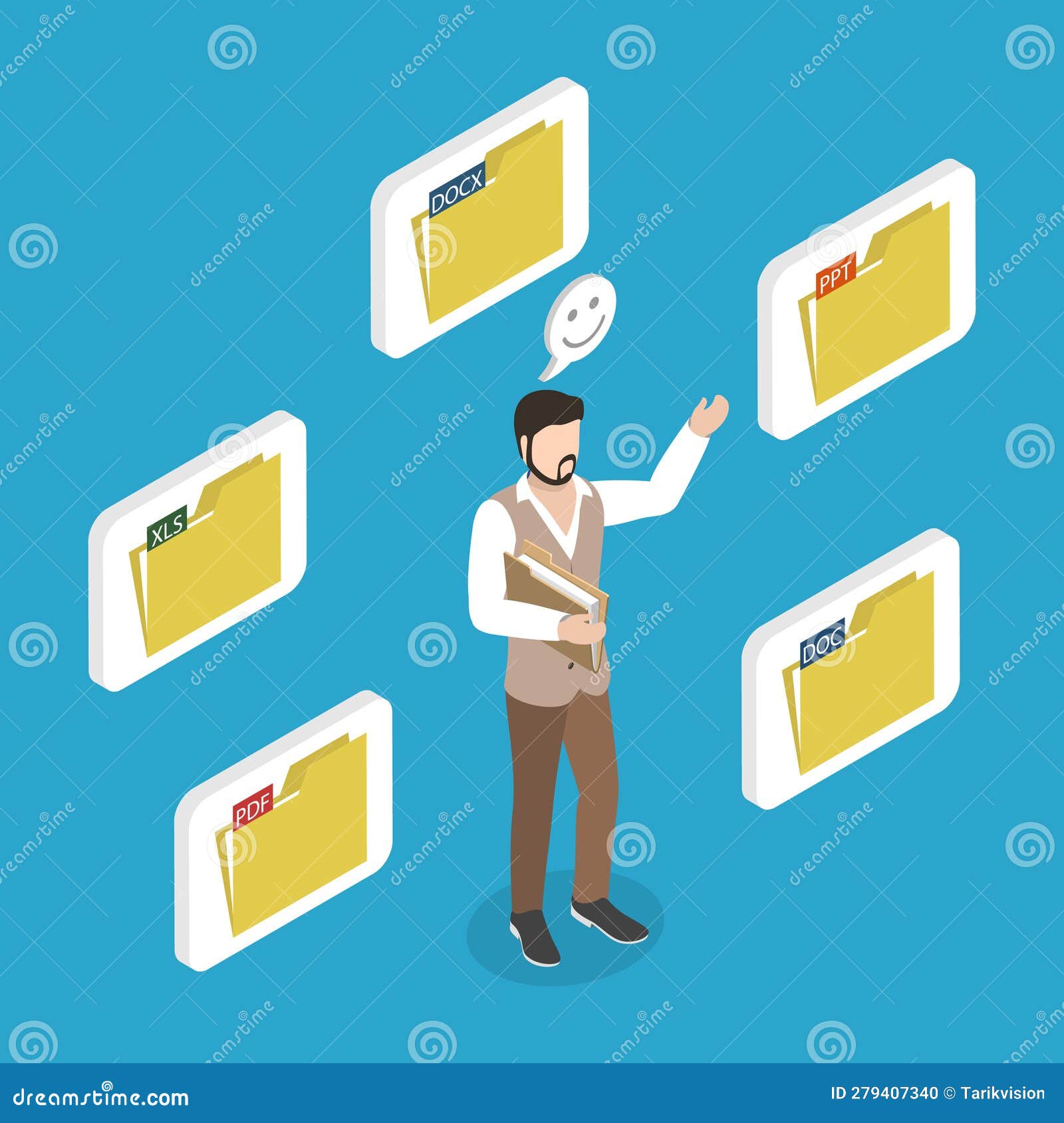 3D Isometric Flat Vector Conceptual Illustration of File Formats Stock ...