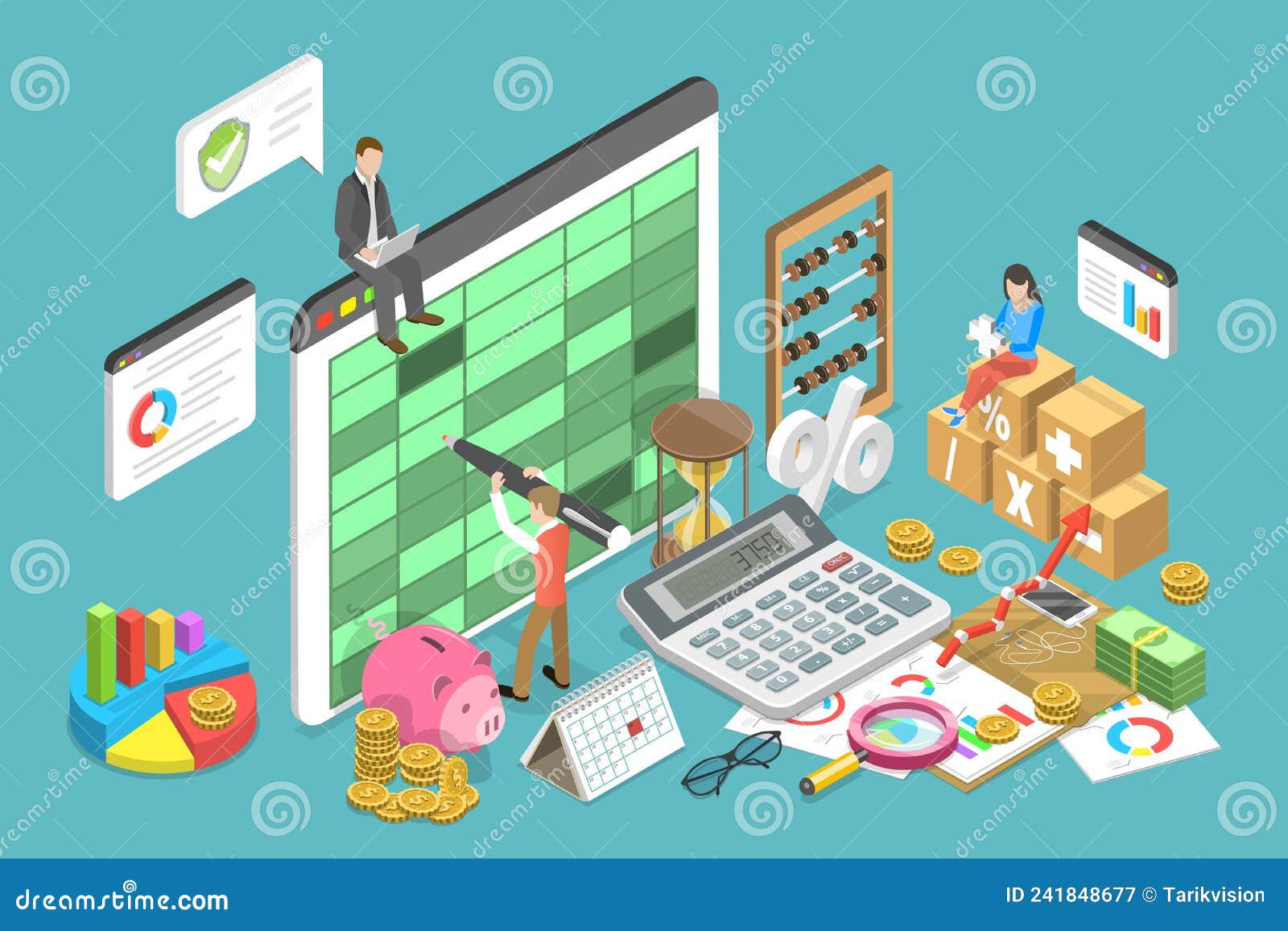 3D Isometric Flat Vector Conceptual Illustration of Financial ...