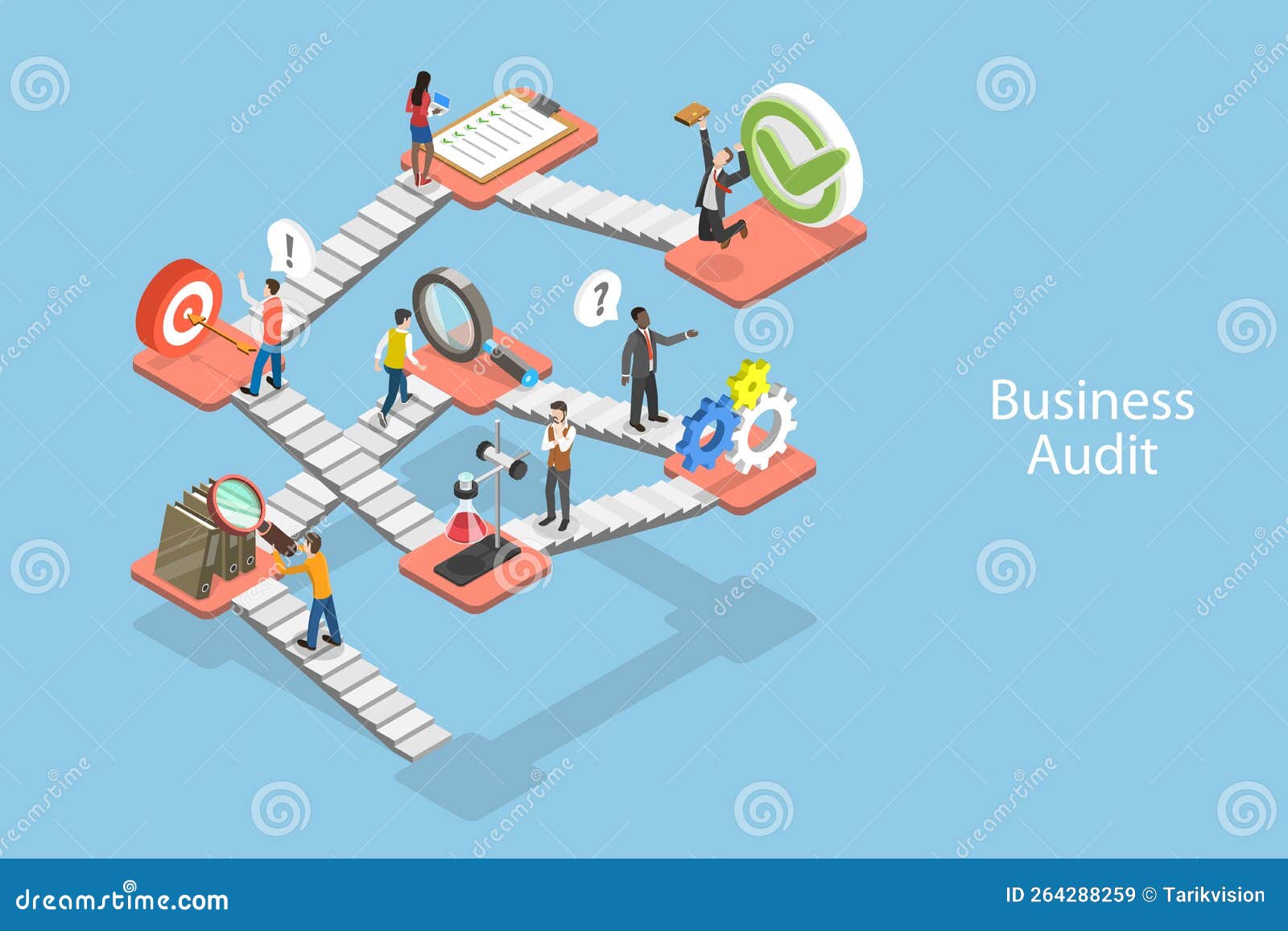 3D Isometric Flat Vector Conceptual Illustration of Financial Audit ...