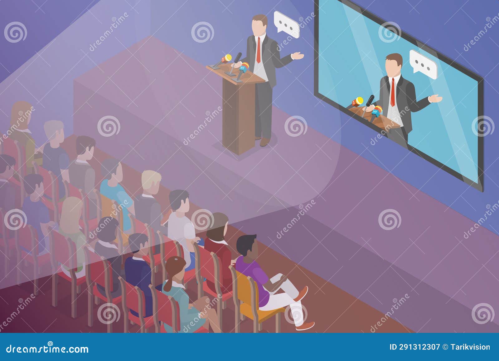 3D Isometric Flat Vector Conceptual Illustration of Forum Stock Vector ...
