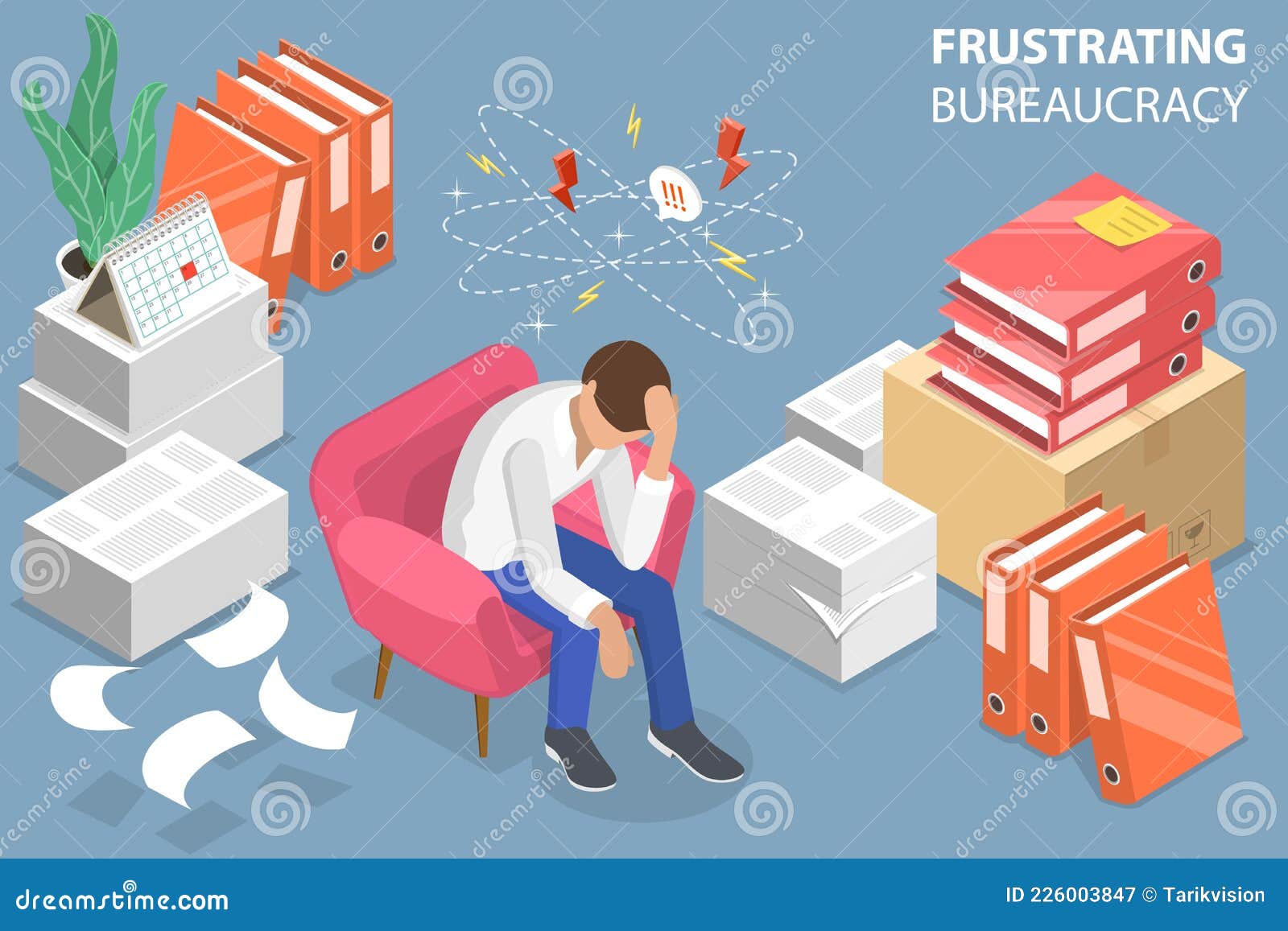 3D Isometric Flat Vector Conceptual Illustration of Frustrating ...