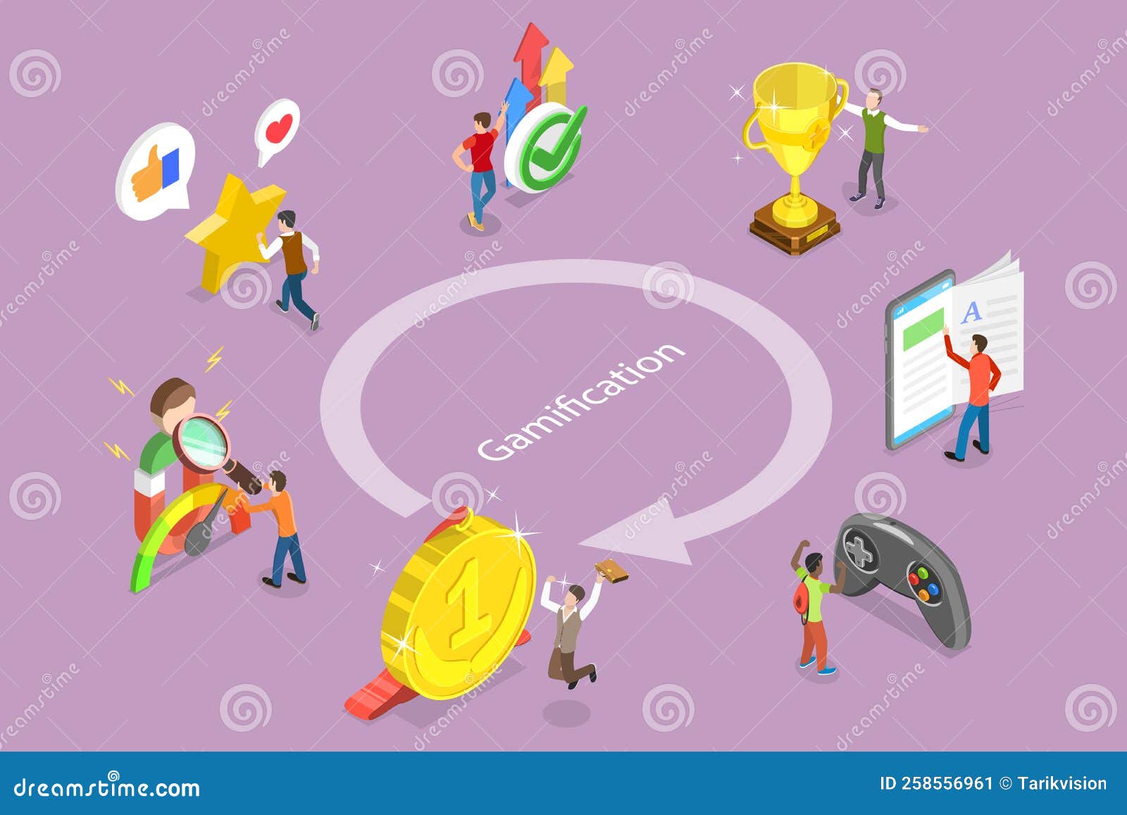 Gamification In Business- Flat Design Cartoon Vector | CartoonDealer ...
