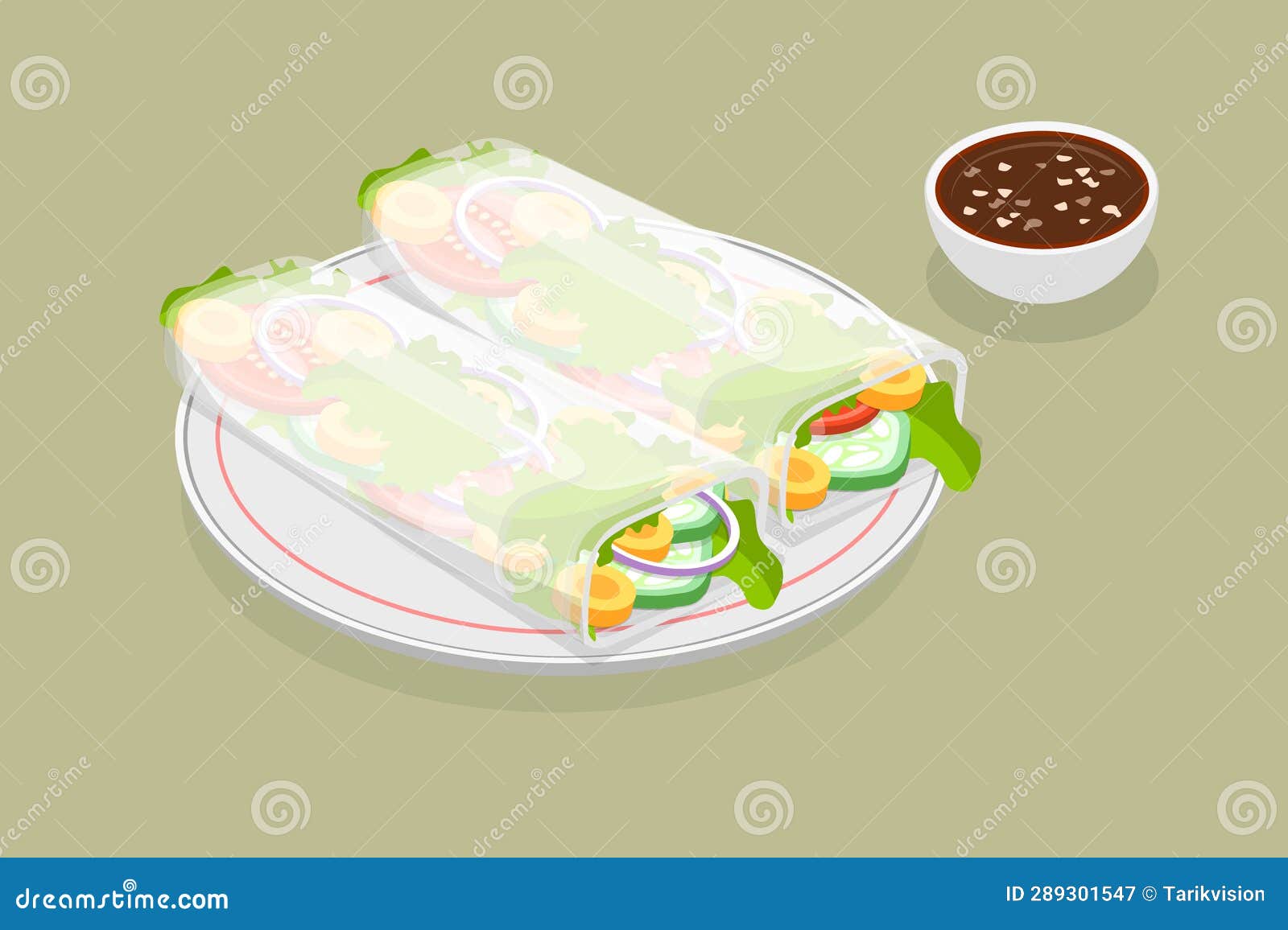 3D Isometric Flat Vector Conceptual Illustration Of Goi Cuon ...
