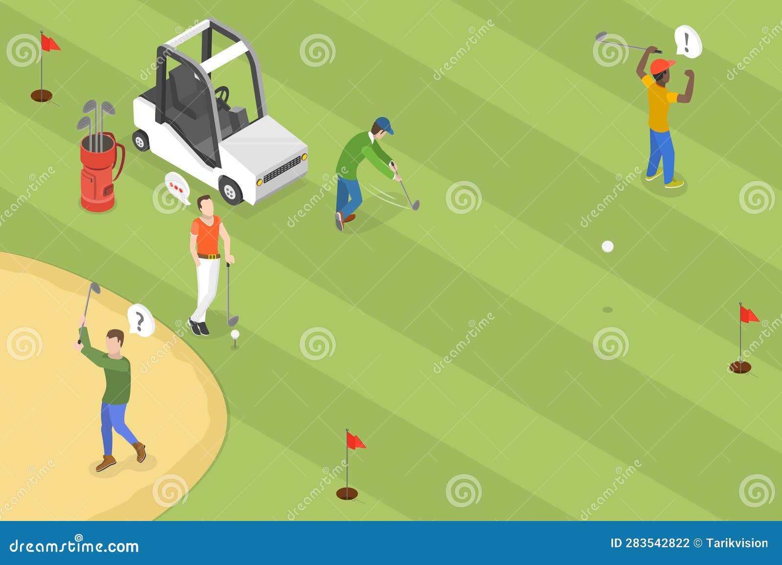 3D Isometric Flat Vector Conceptual Illustration of Golf Club Stock ...