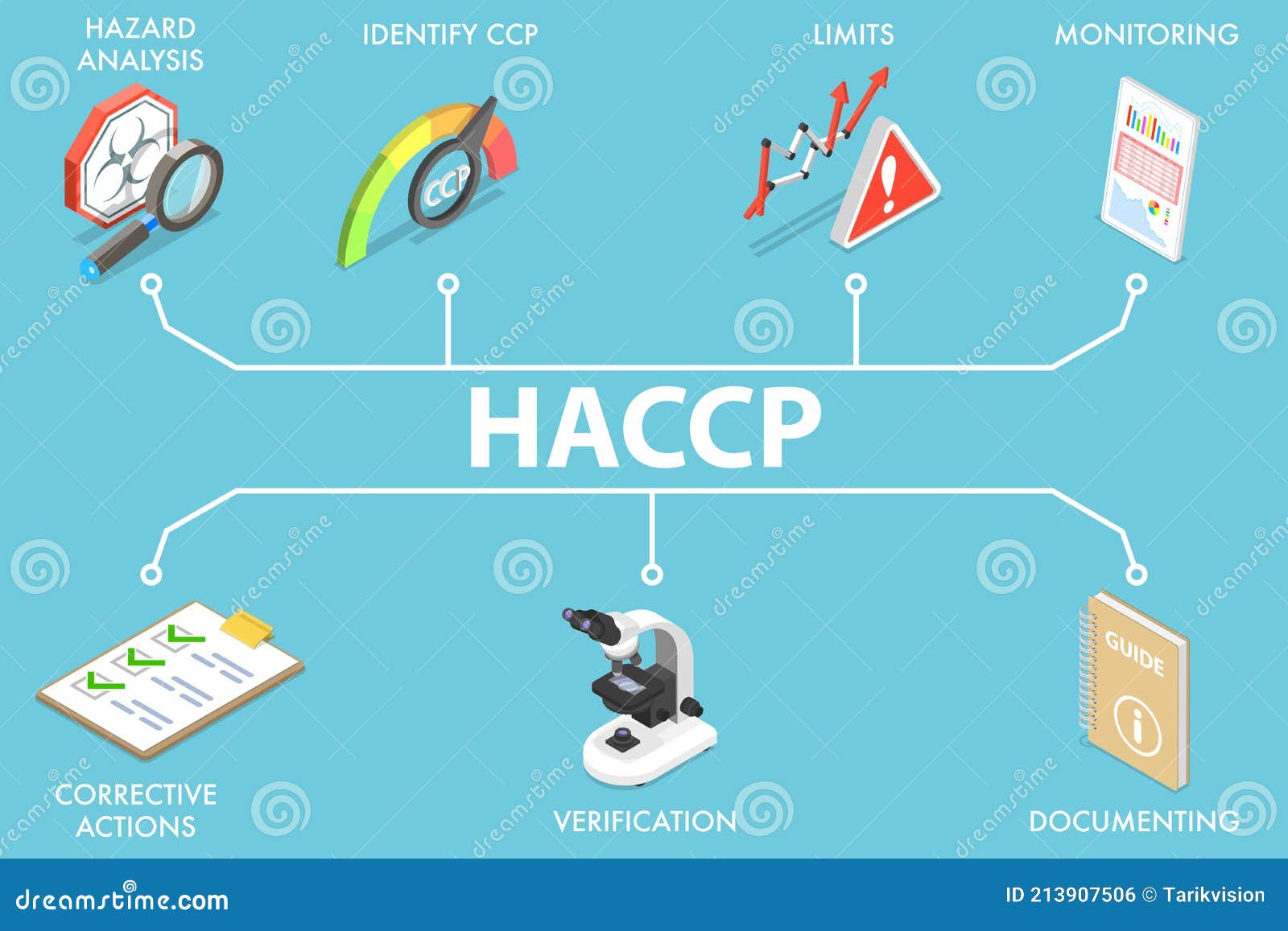 3D Isometric Flat Vector Conceptual Illustration of HACCP. Stock Vector ...