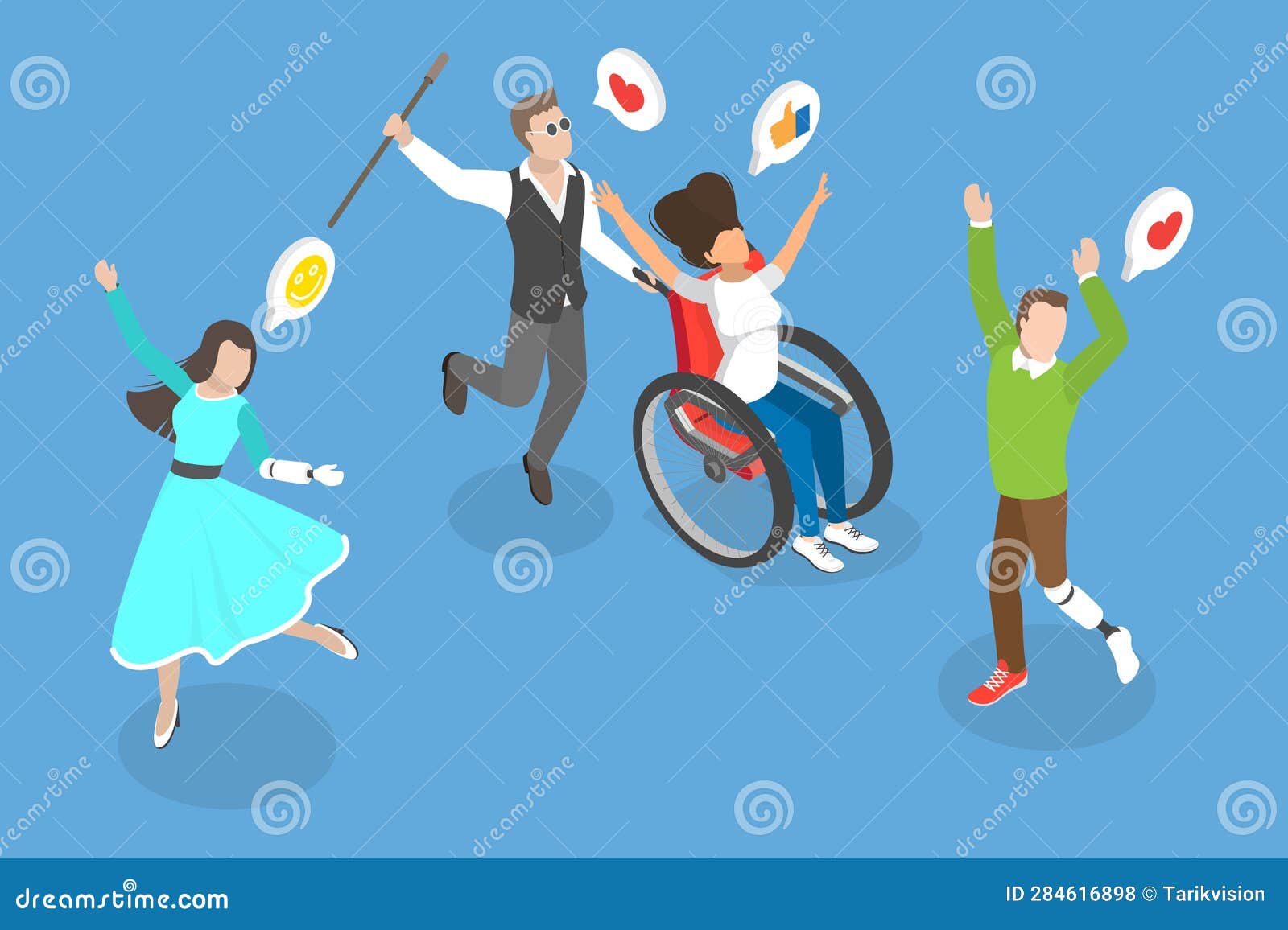 3D Isometric Flat Vector Conceptual Illustration of Happy Active ...