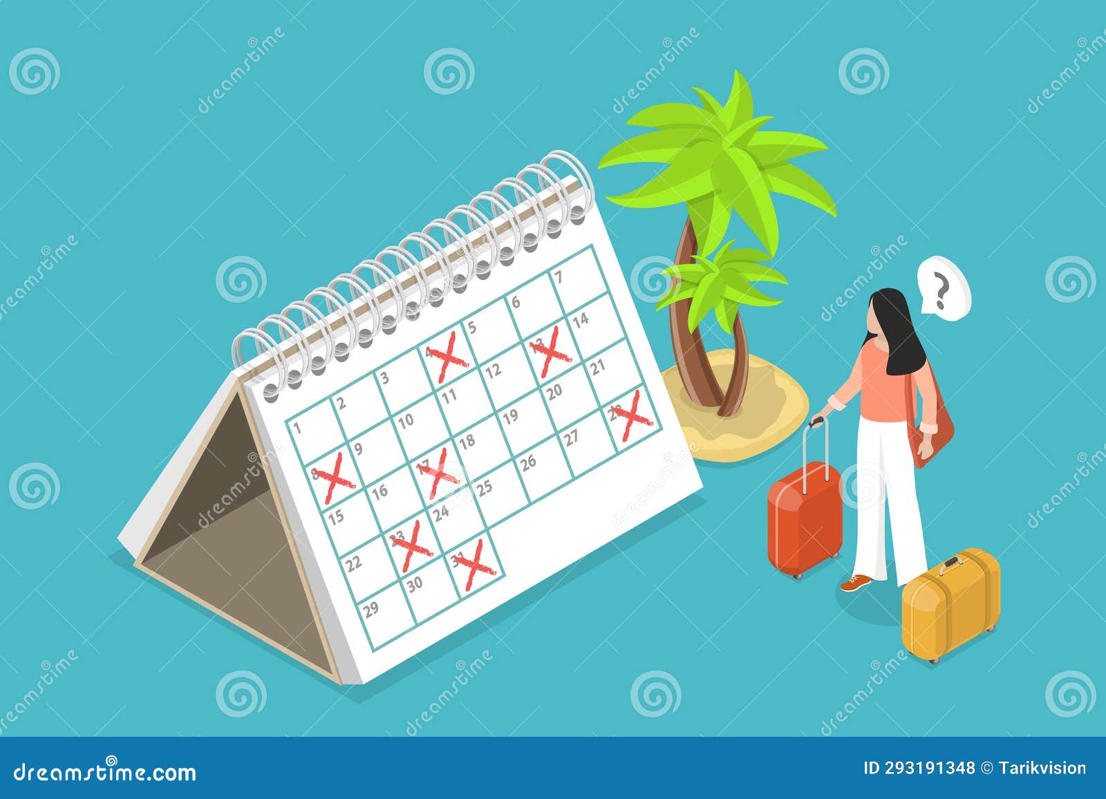3D Isometric Flat Vector Conceptual Illustration of Holiday or Vacation ...