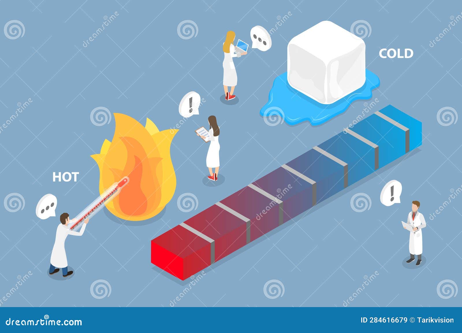 3D Isometric Flat Vector Conceptual Illustration of Hot Vs Cold Stock ...