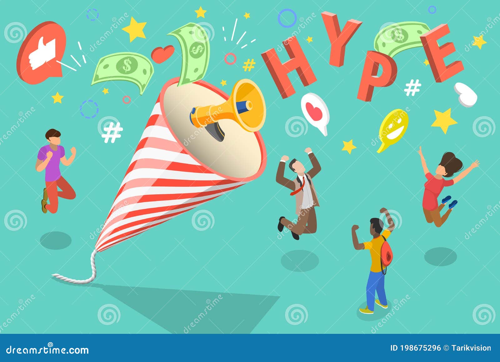 Isometric Hype Social Media Infographic Set Royalty-Free Cartoon ...