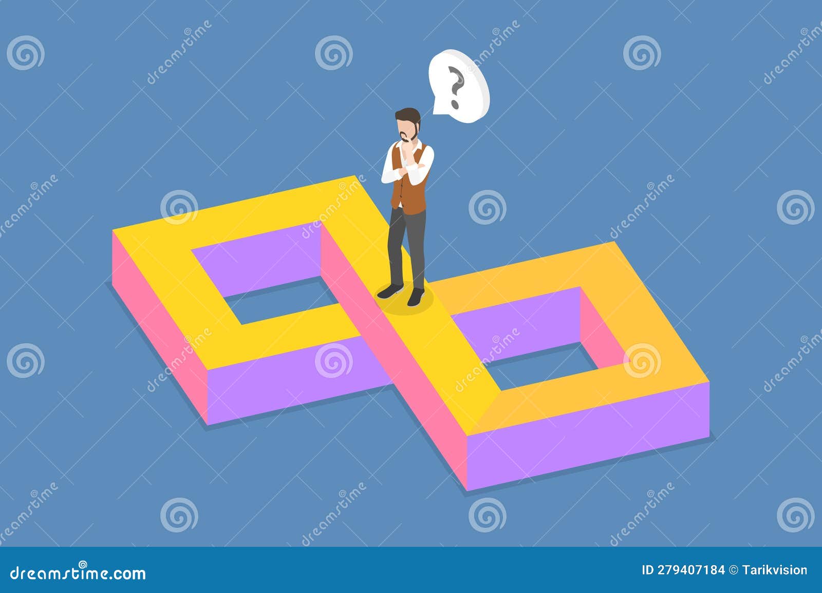 3D Isometric Flat Vector Conceptual Illustration of Impossible Shape ...