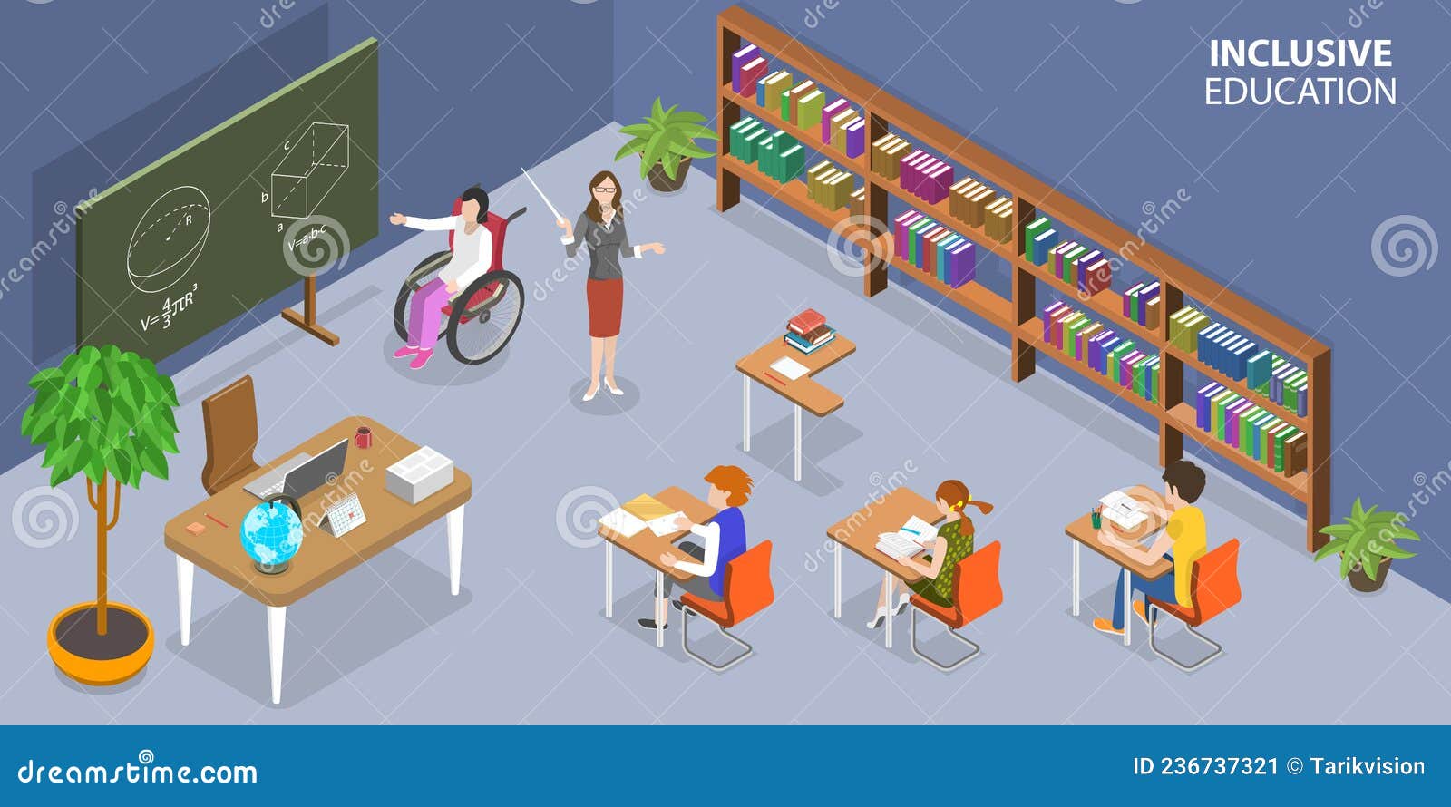 3D Isometric Flat Vector Conceptual Illustration of Inclusive Education ...