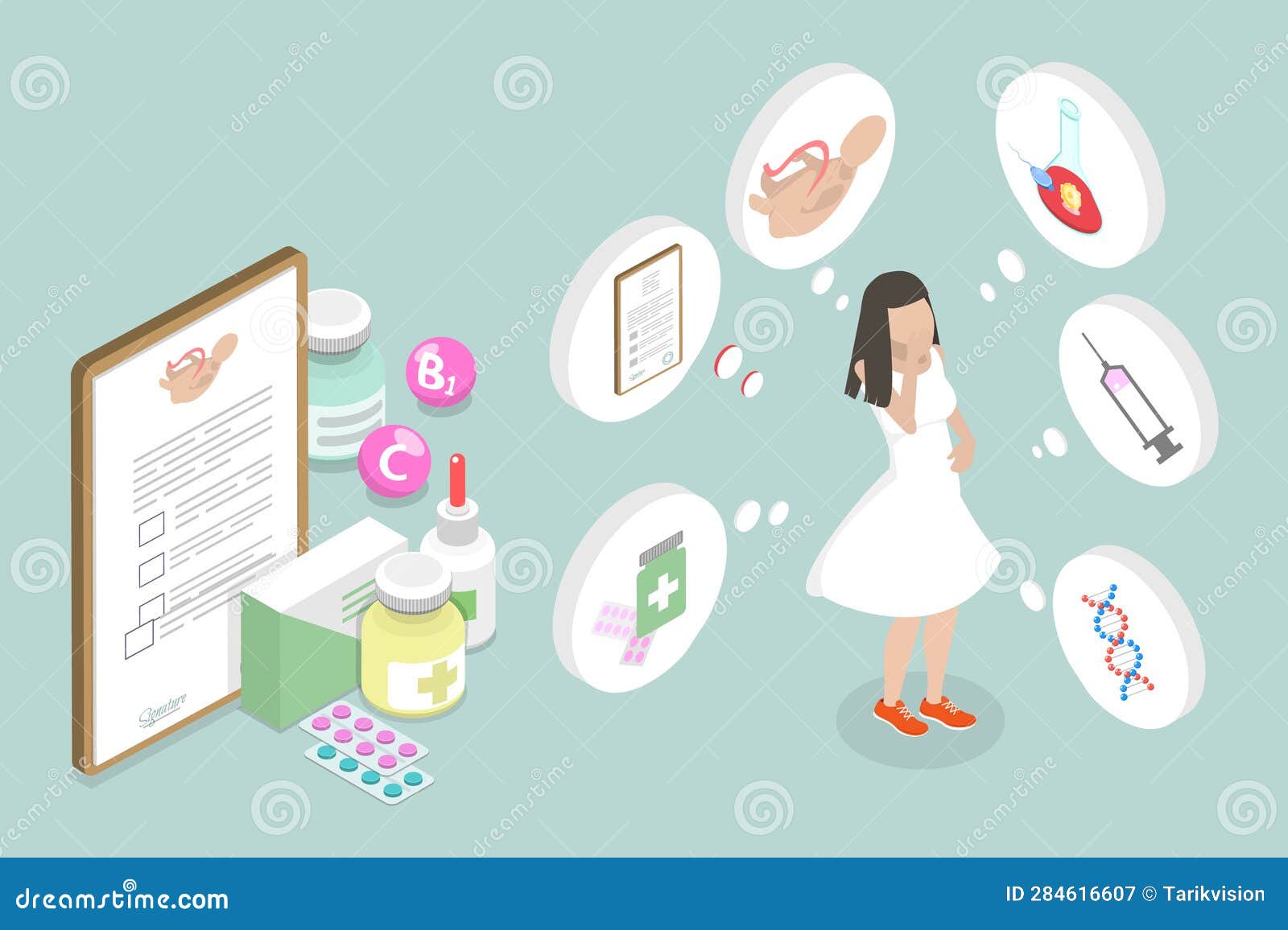 3D Isometric Flat Vector Conceptual Illustration of Infertility Treatment Stock Vector ...