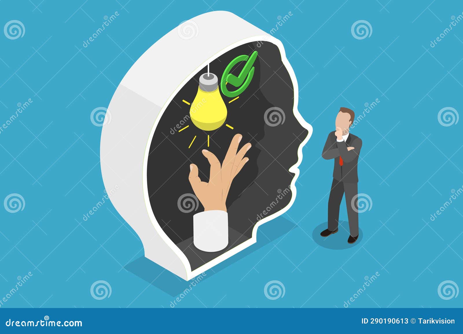 3D Isometric Flat Vector Conceptual Illustration of Intellectual Brain ...