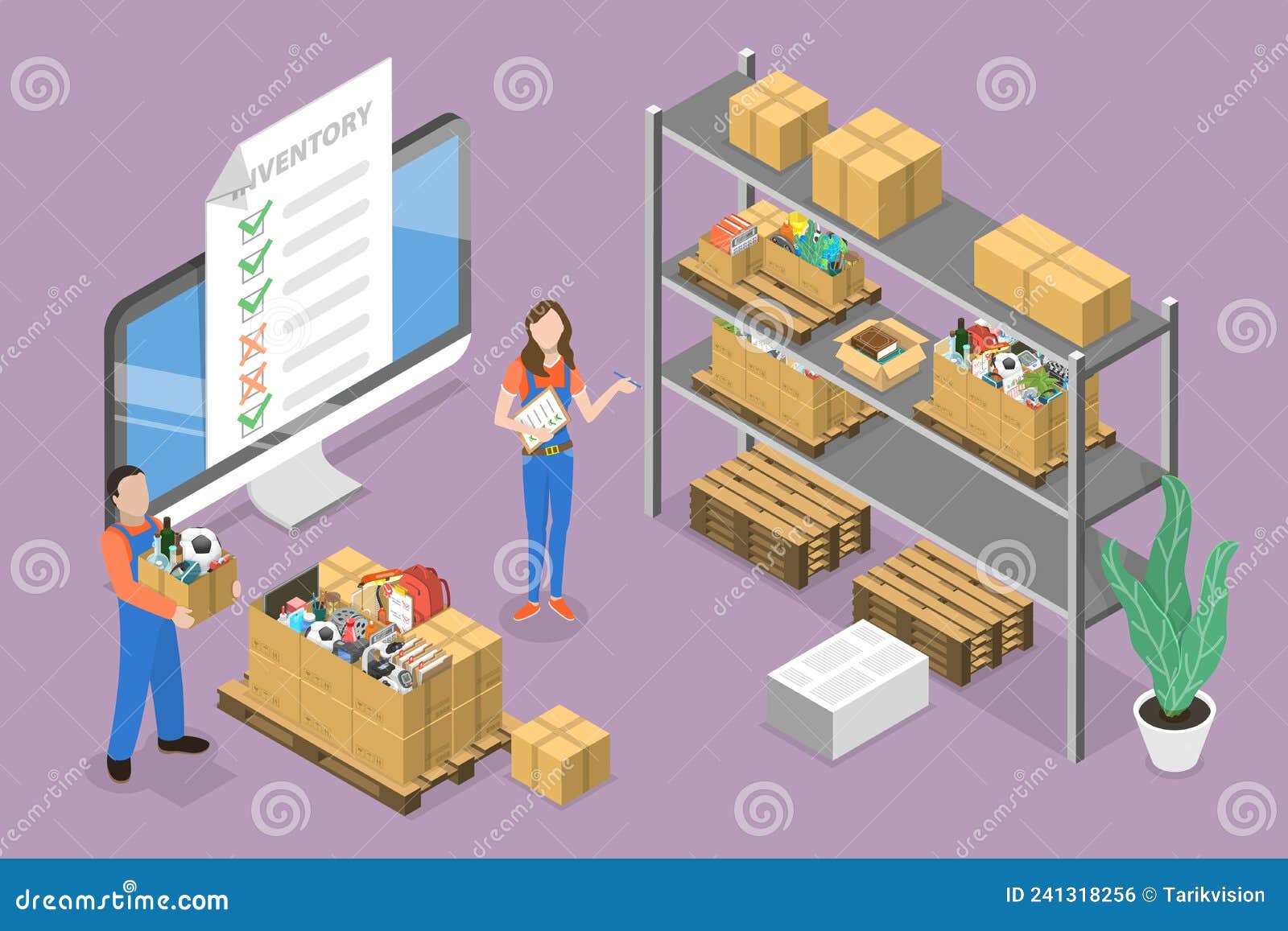 3D Isometric Flat Vector Conceptual Illustration of Inventory ...