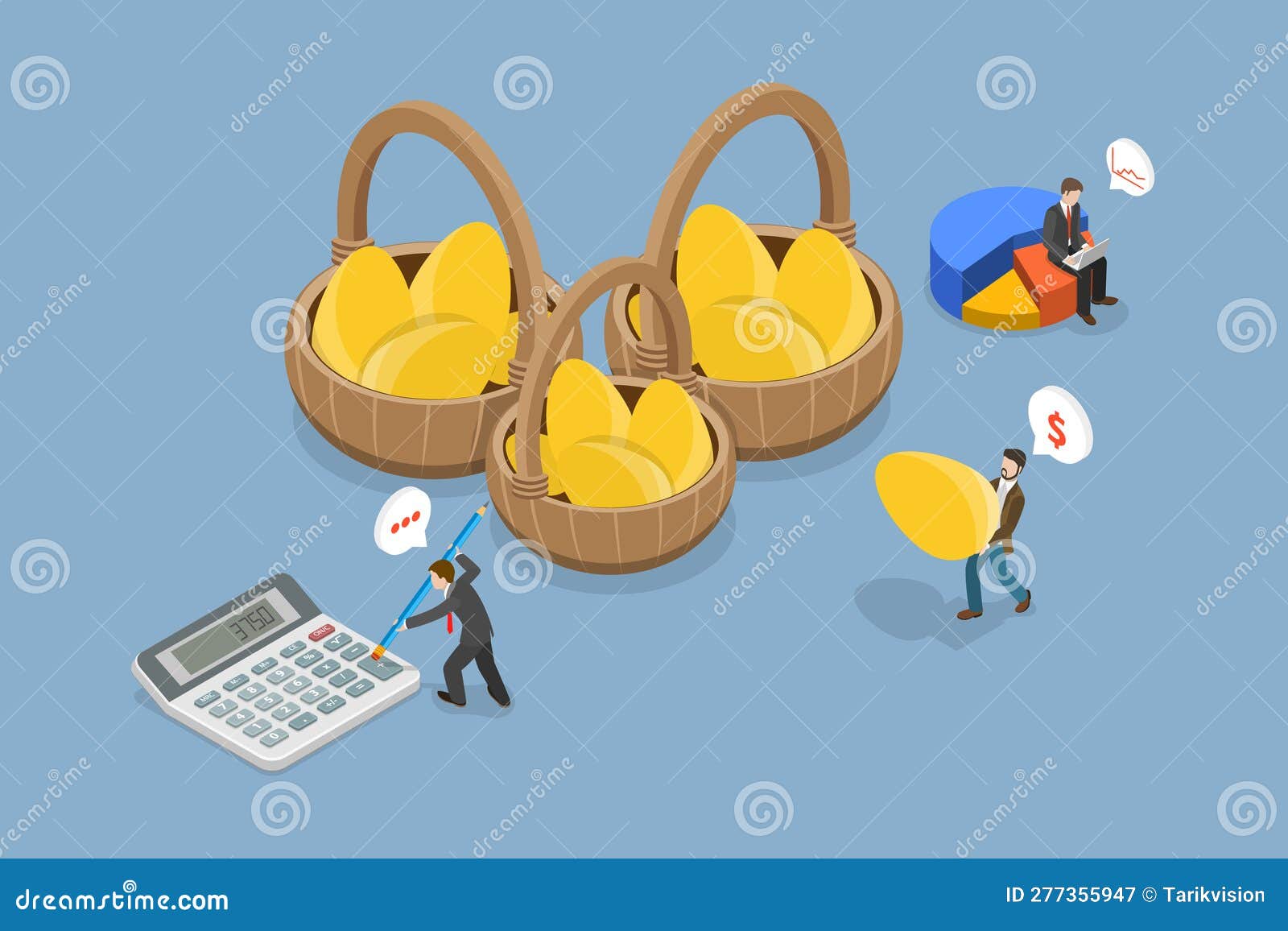 3D Isometric Flat Vector Conceptual Illustration of Investment ...