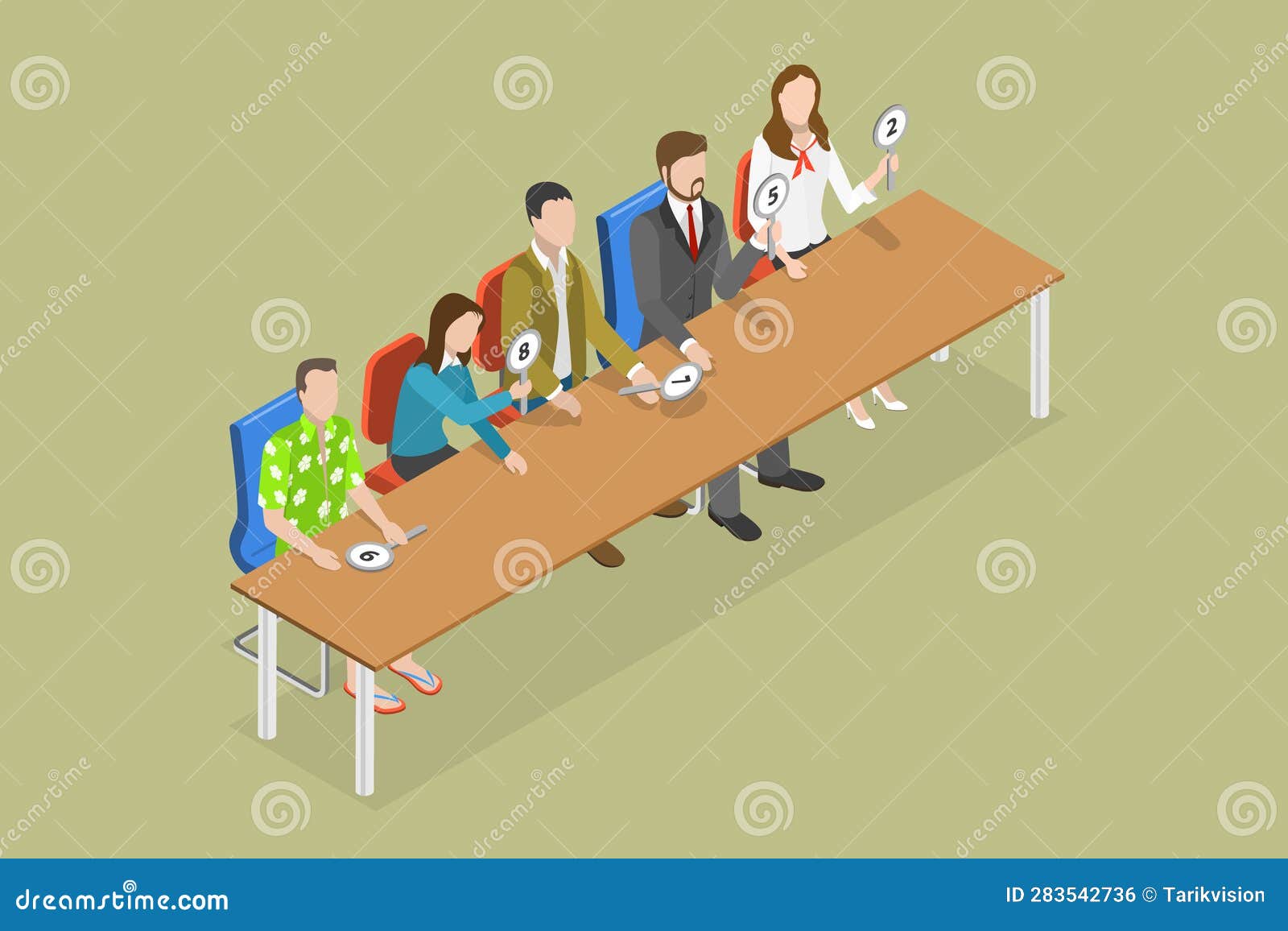 Contest Judges, People Committee Judging Vector Illustration. Cartoon ...