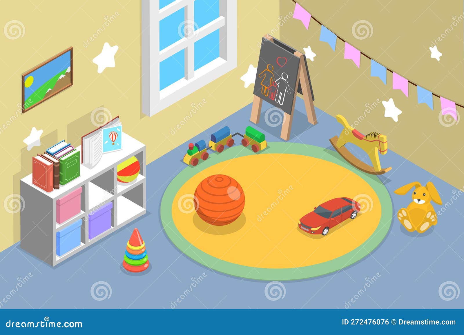 3D Isometric Flat Vector Conceptual Illustration of Kindergarten ...