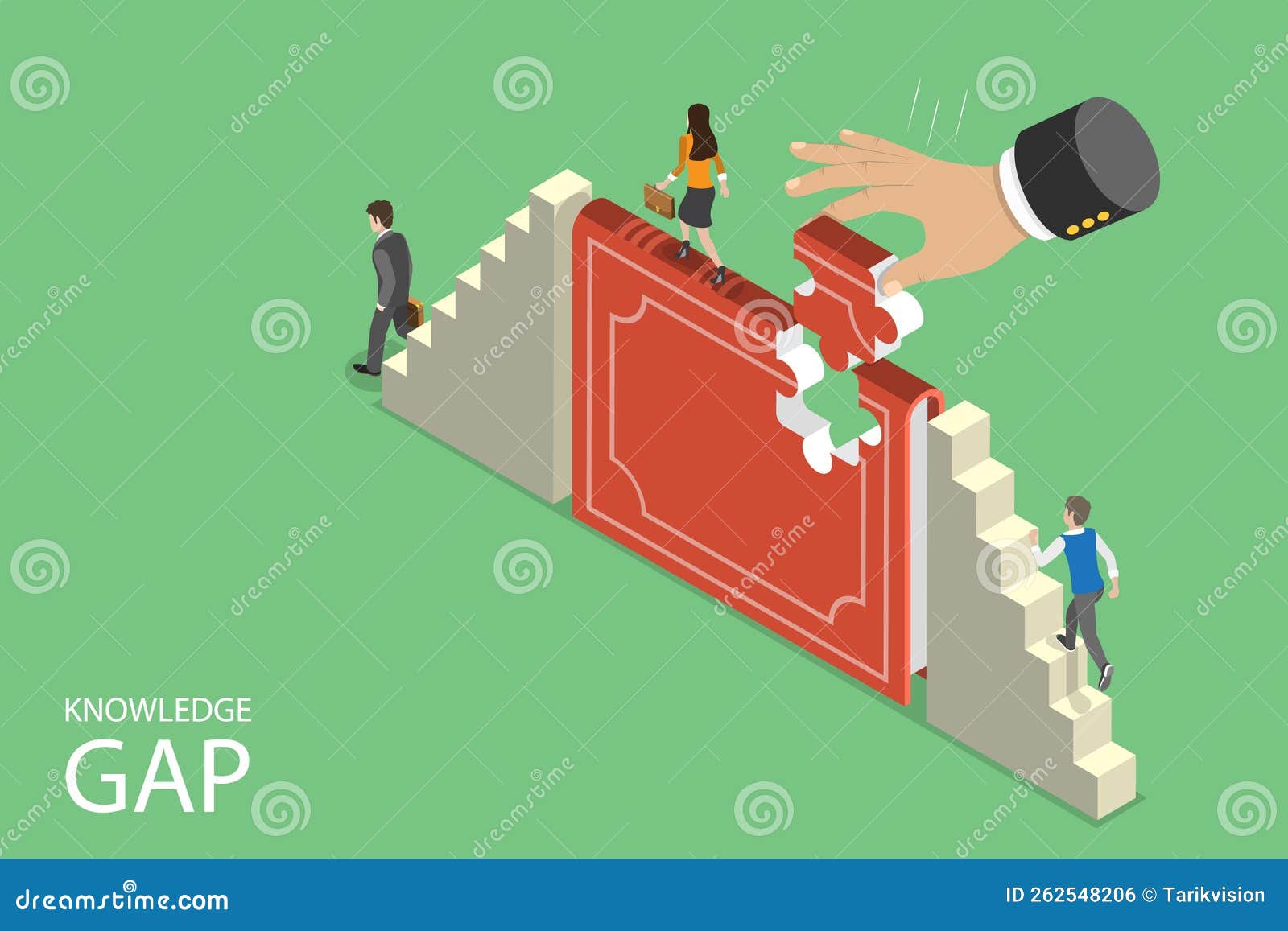 3D Isometric Flat Vector Conceptual Illustration of Knowledge Gap Stock ...