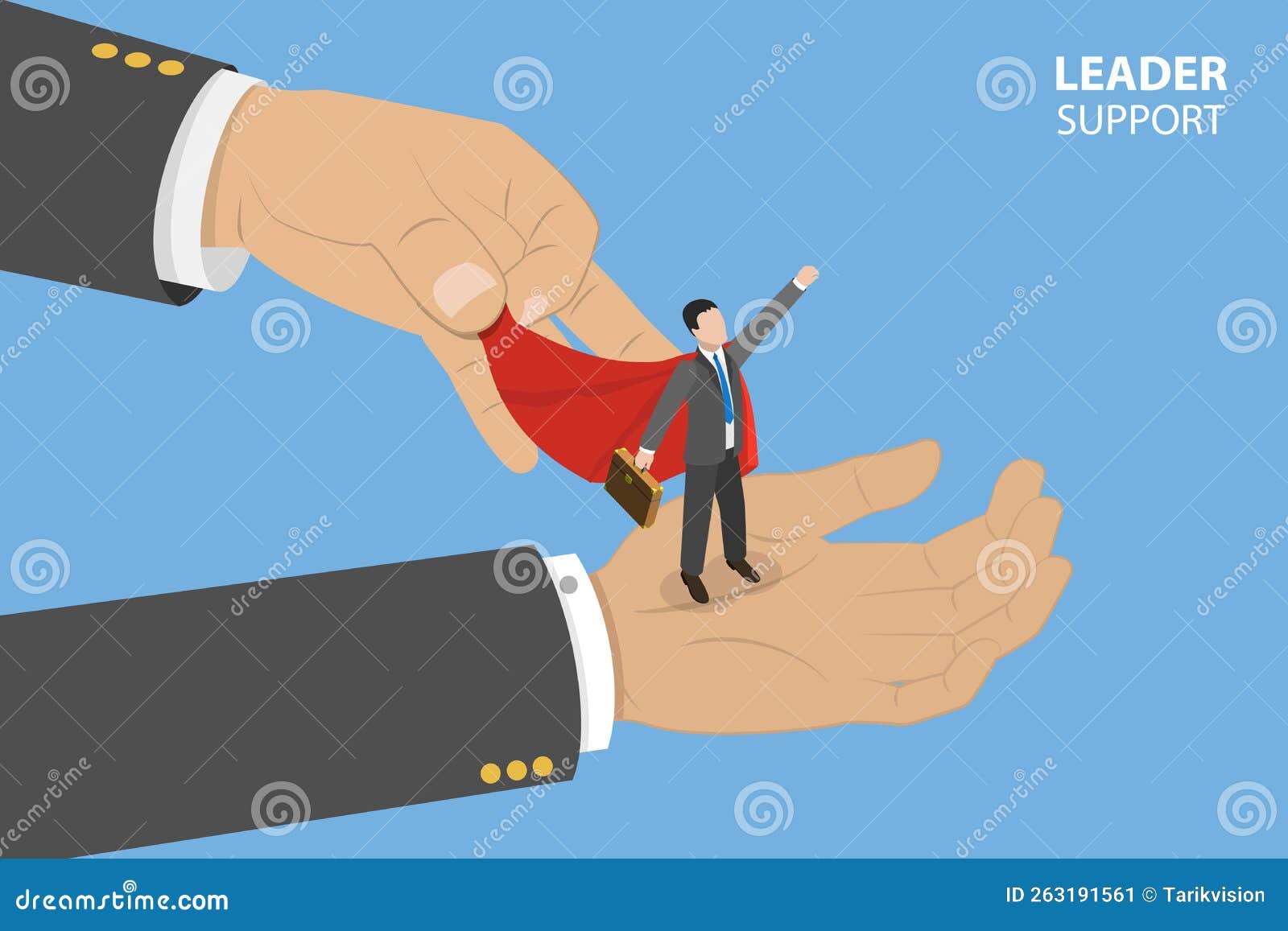 3D Isometric Flat Vector Conceptual Illustration of Leader Support ...