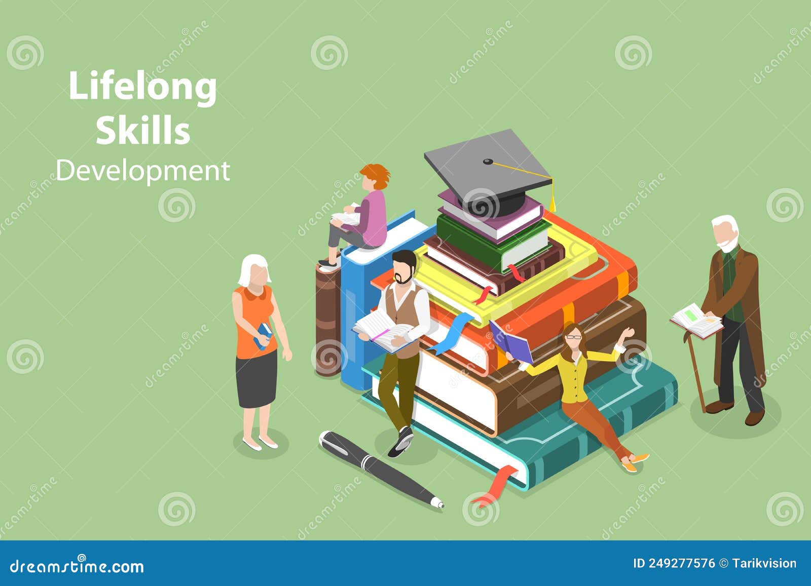 3D Isometric Flat Vector Conceptual Illustration of Lifelong Skills ...