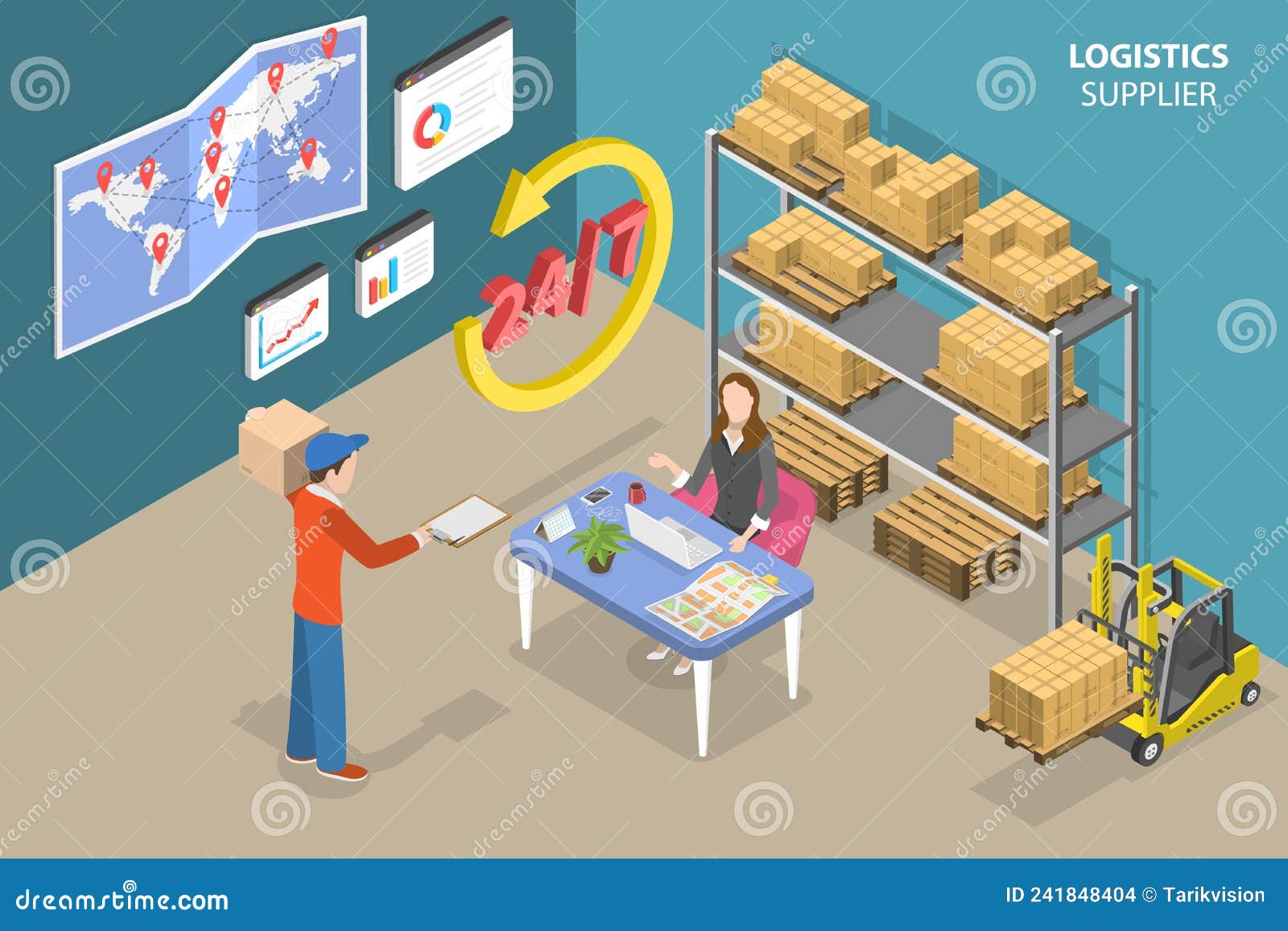 3D Isometric Flat Vector Conceptual Illustration of Logistics Supplier ...