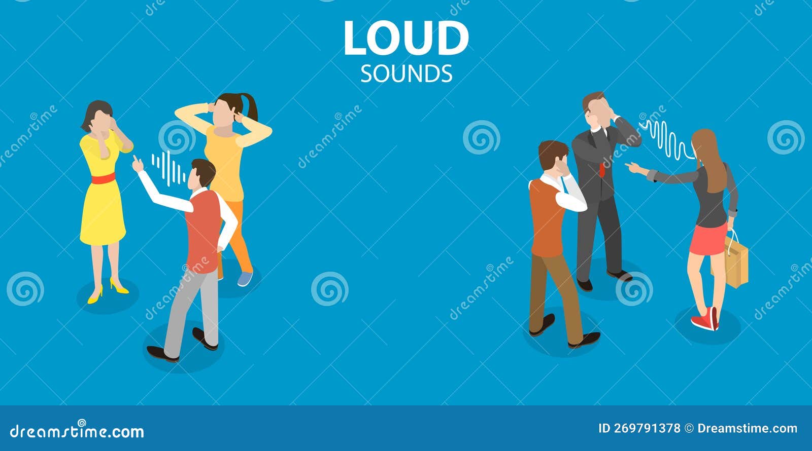 3D Isometric Flat Vector Conceptual Illustration of Loud Sounds Stock ...