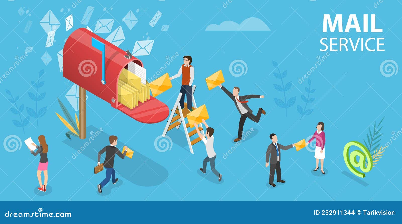 3D Isometric Flat Vector Conceptual Illustration of Mail Service Stock ...