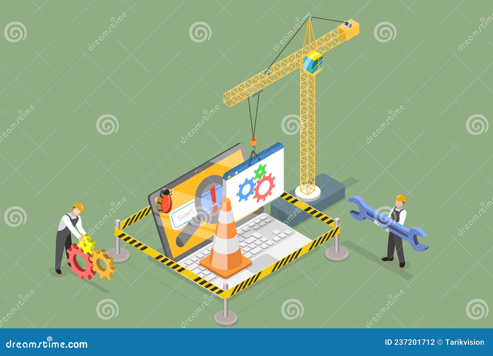 3D Isometric Flat Vector Conceptual Illustration of Maintenance Page ... 3D Isometric Flat Vector Conceptual Illustration of Maintenance Page ...