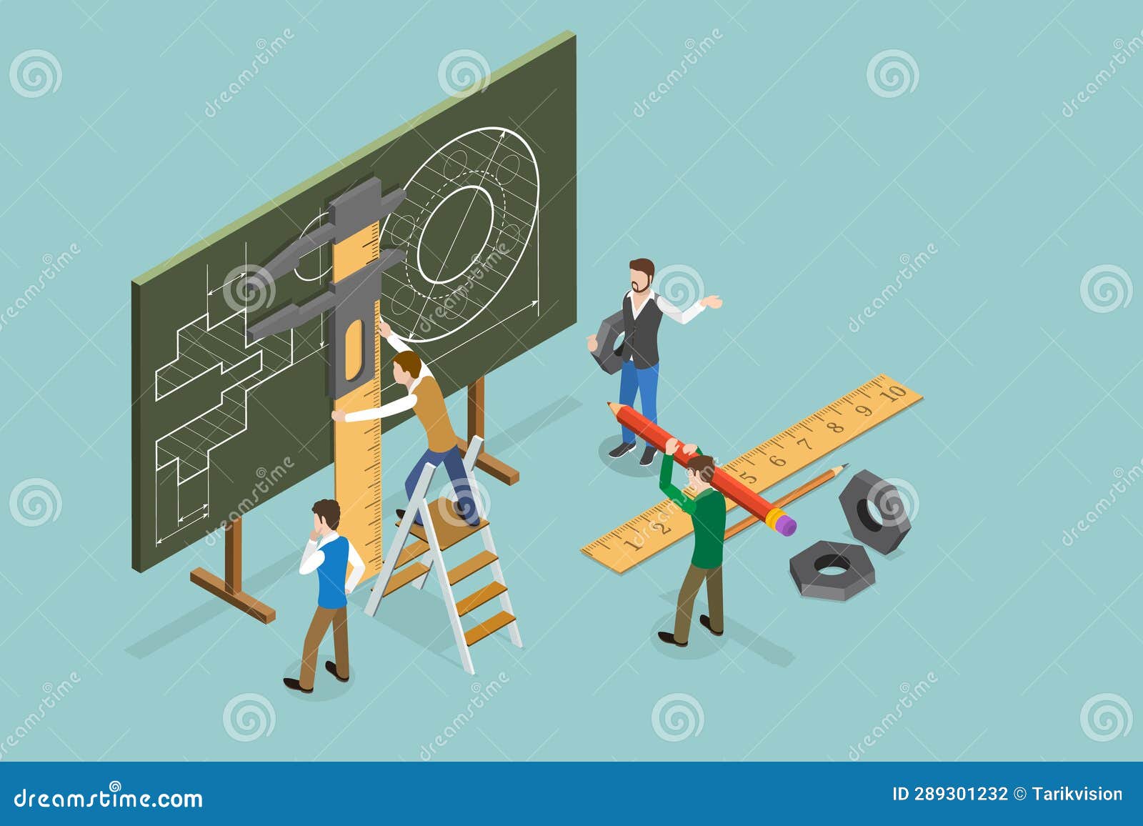 3D Isometric Flat Vector Conceptual Illustration of Mechanical ...