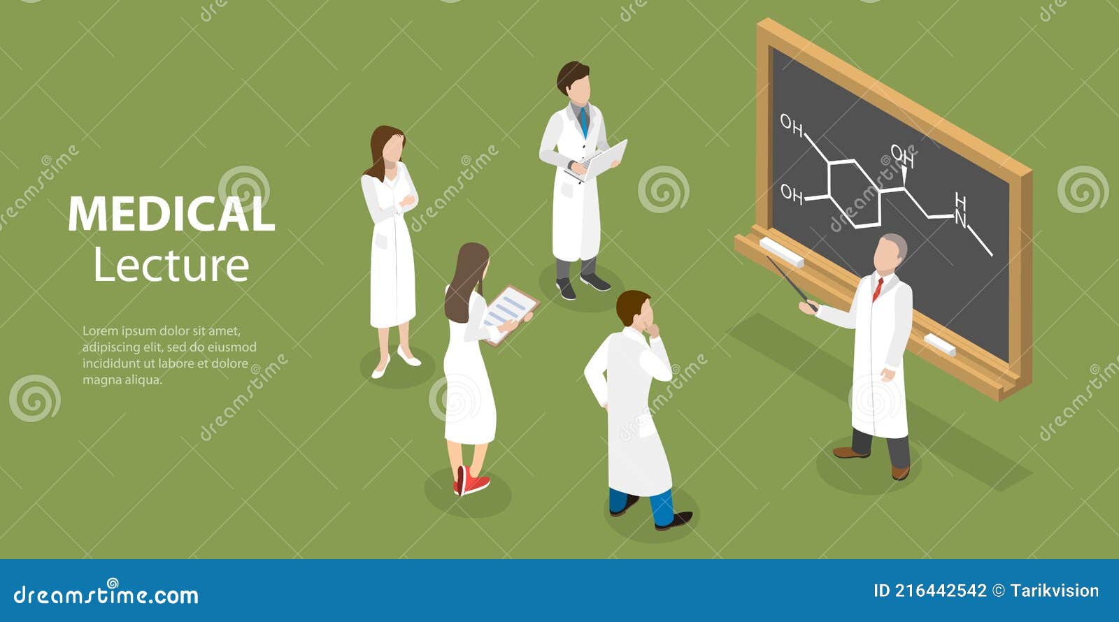 3D Isometric Flat Vector Conceptual Illustration of Medical Lecture ...